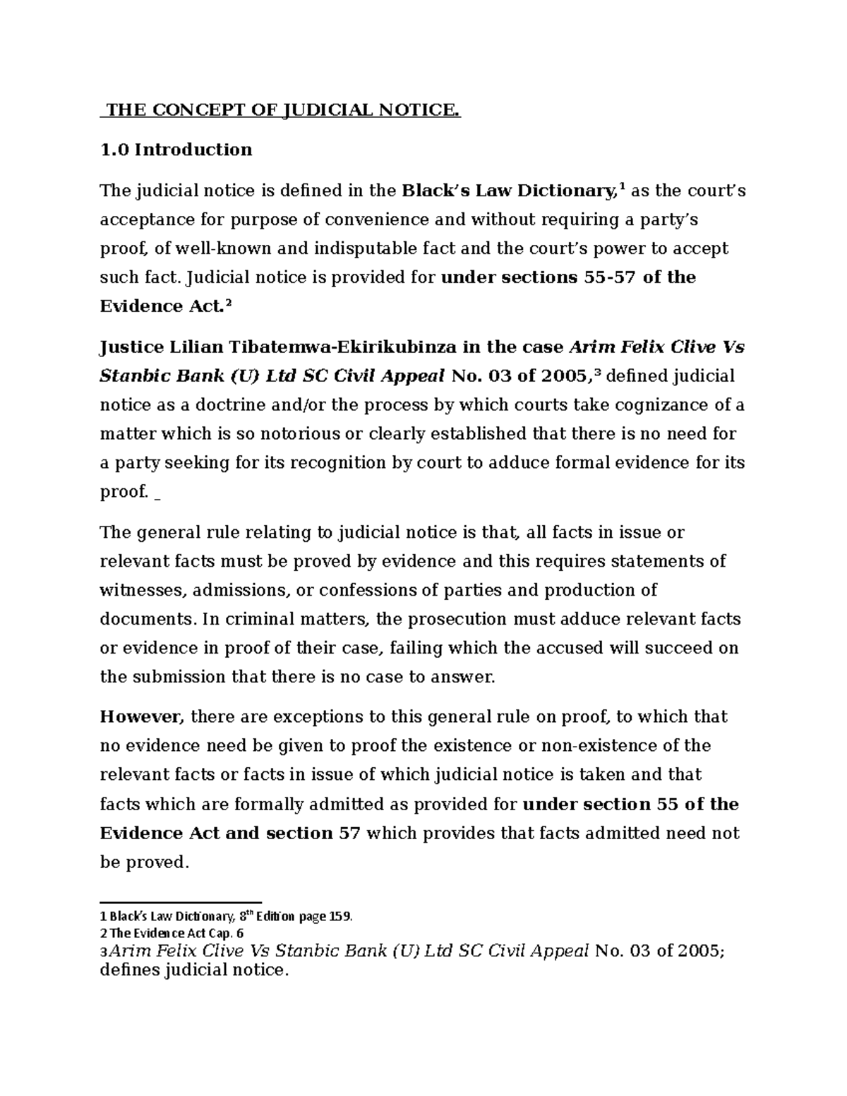 Understanding Judicial Notice: Key Concepts and Legal Framework - Studocu