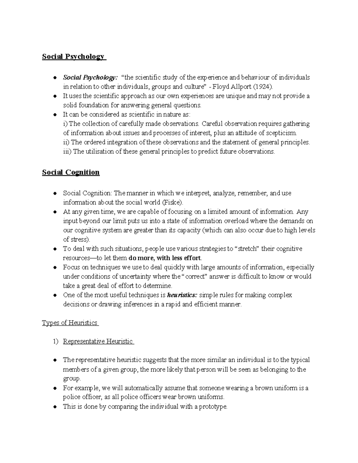 Social Psychology Unit 2 - Social Psychology Social Psychology: “the ...