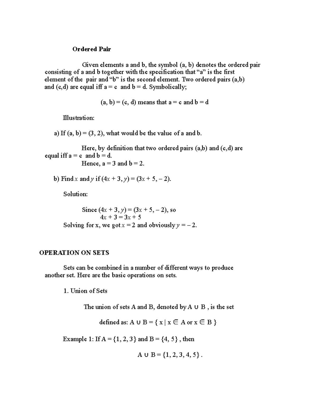 Ordered Pair Ordered Pair Consisting Of A And B Together With The