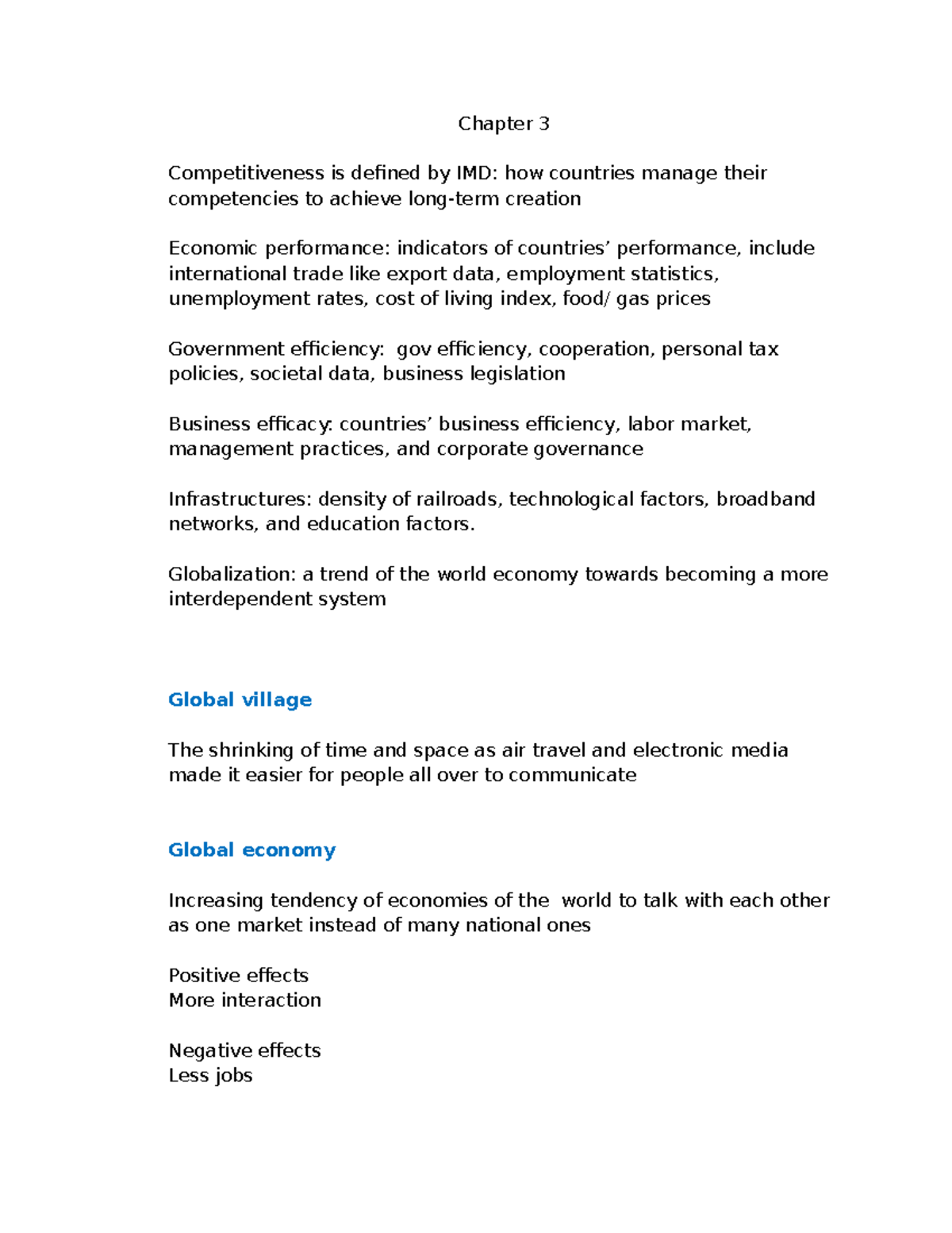 Chapter 3: Competitiveness and International Management IMD - Studocu