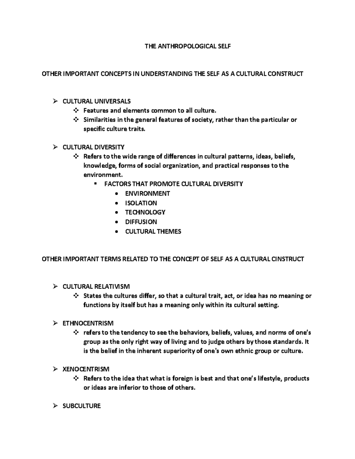 Udself THE Anthropological SELF PART2 - THE ANTHROPOLOGICAL SELF OTHER ...