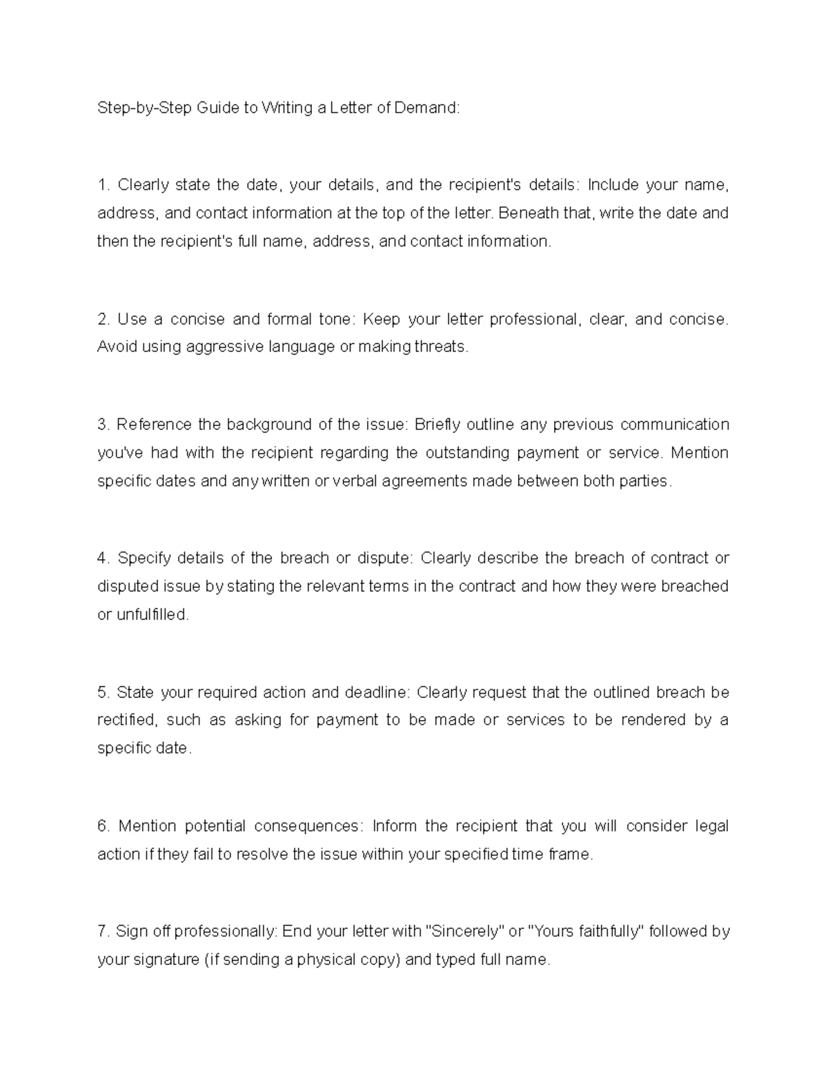 How to draft a Letter of Demand - Step-by-Step Guide to Writing a ...