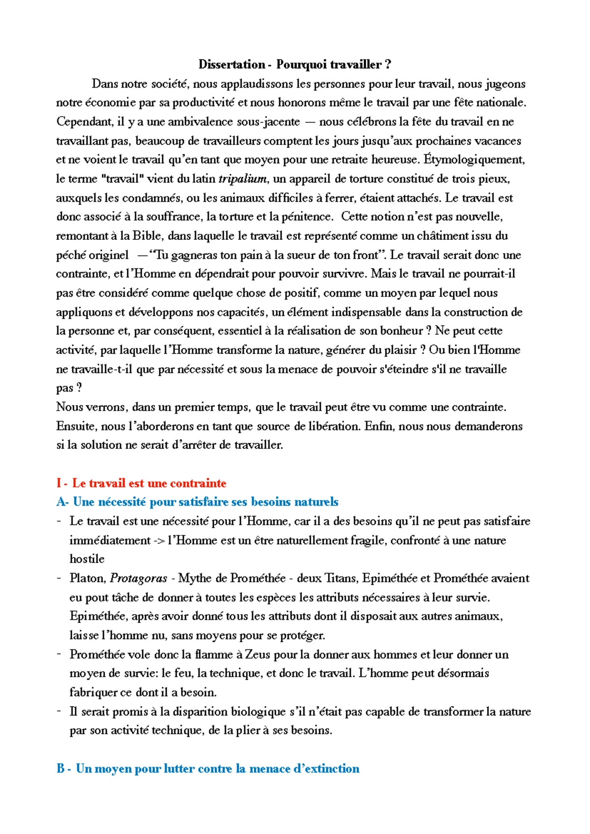 plan détaillé dissertation sur la conscience - LE SUJET- La conscience ...