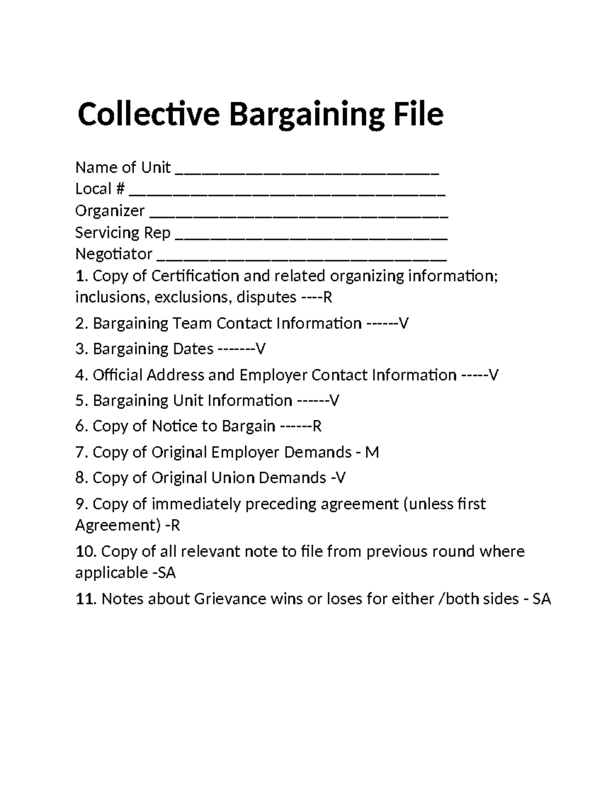 Collective Bargaining Preparation Binder: Essential Documents and Notes ...