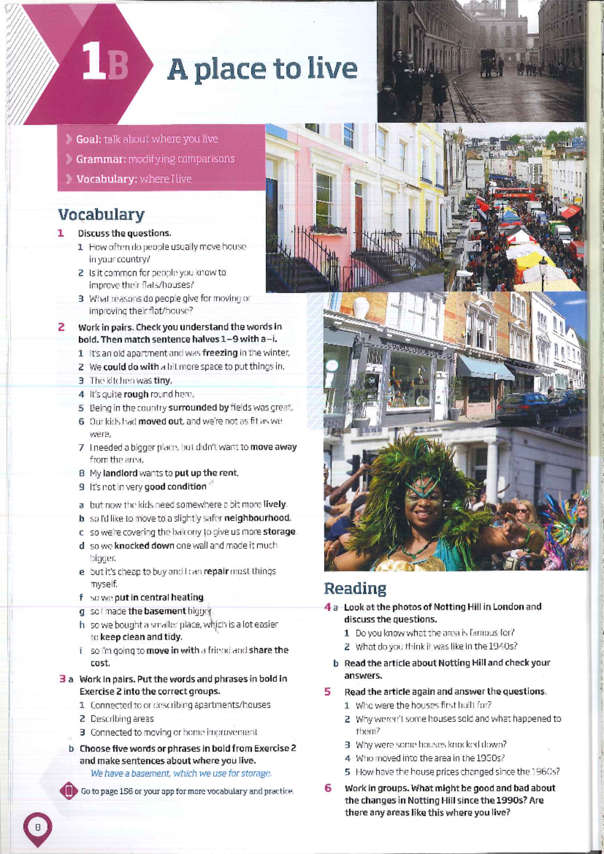 B1 1A A Place to Live: Vocabulary & Grammar Insights - Studocu