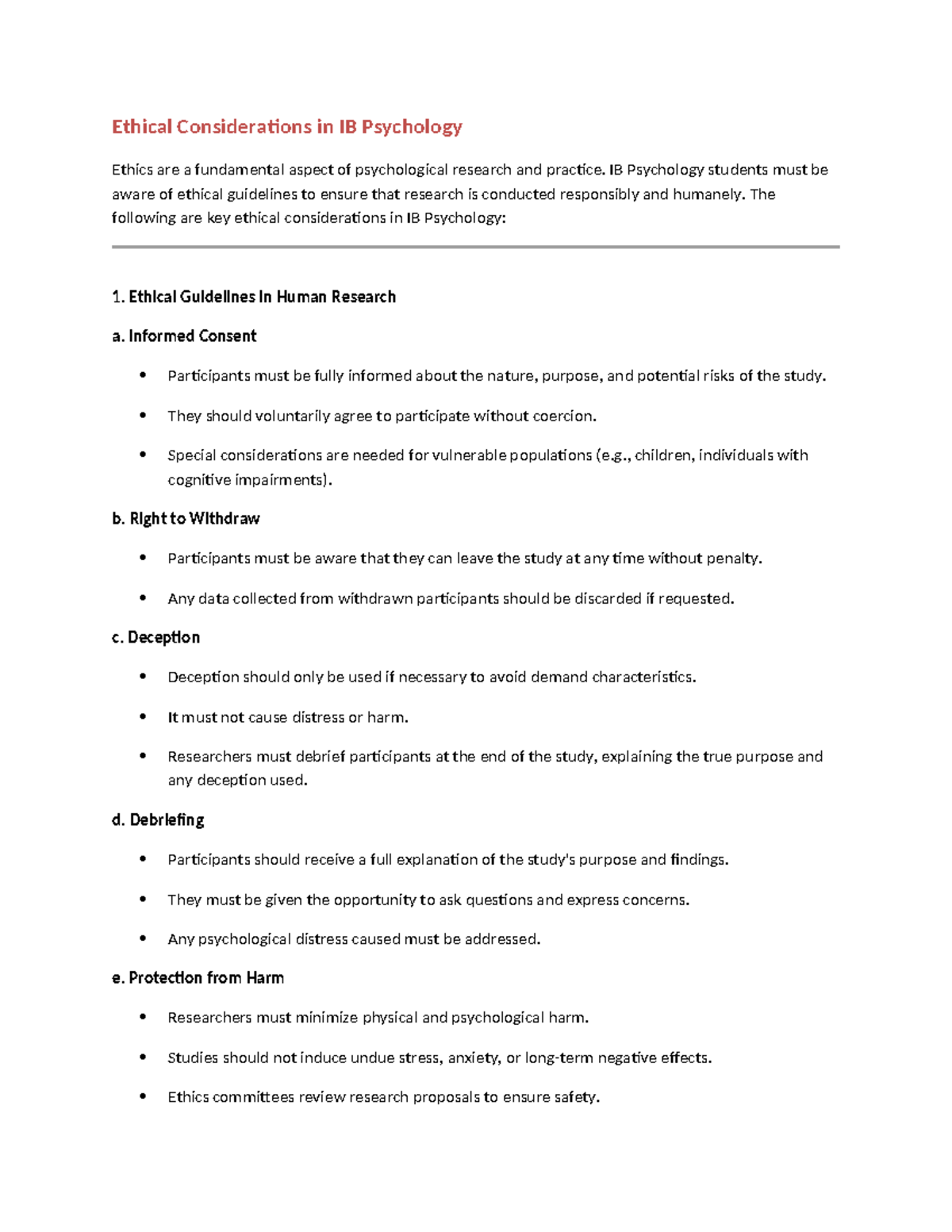 Ethical Guidelines in IB Psychology: Key Considerations for Research ...