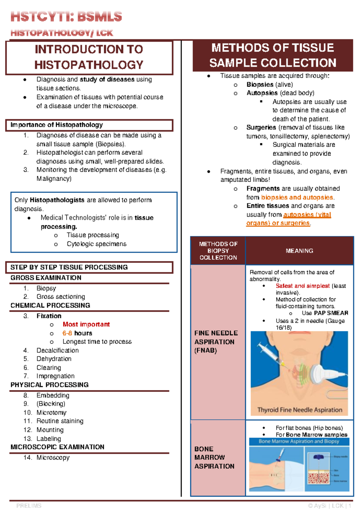 HSTCYT1: BSMLS LCK Histopathology Techniques and Tissue Processing ...
