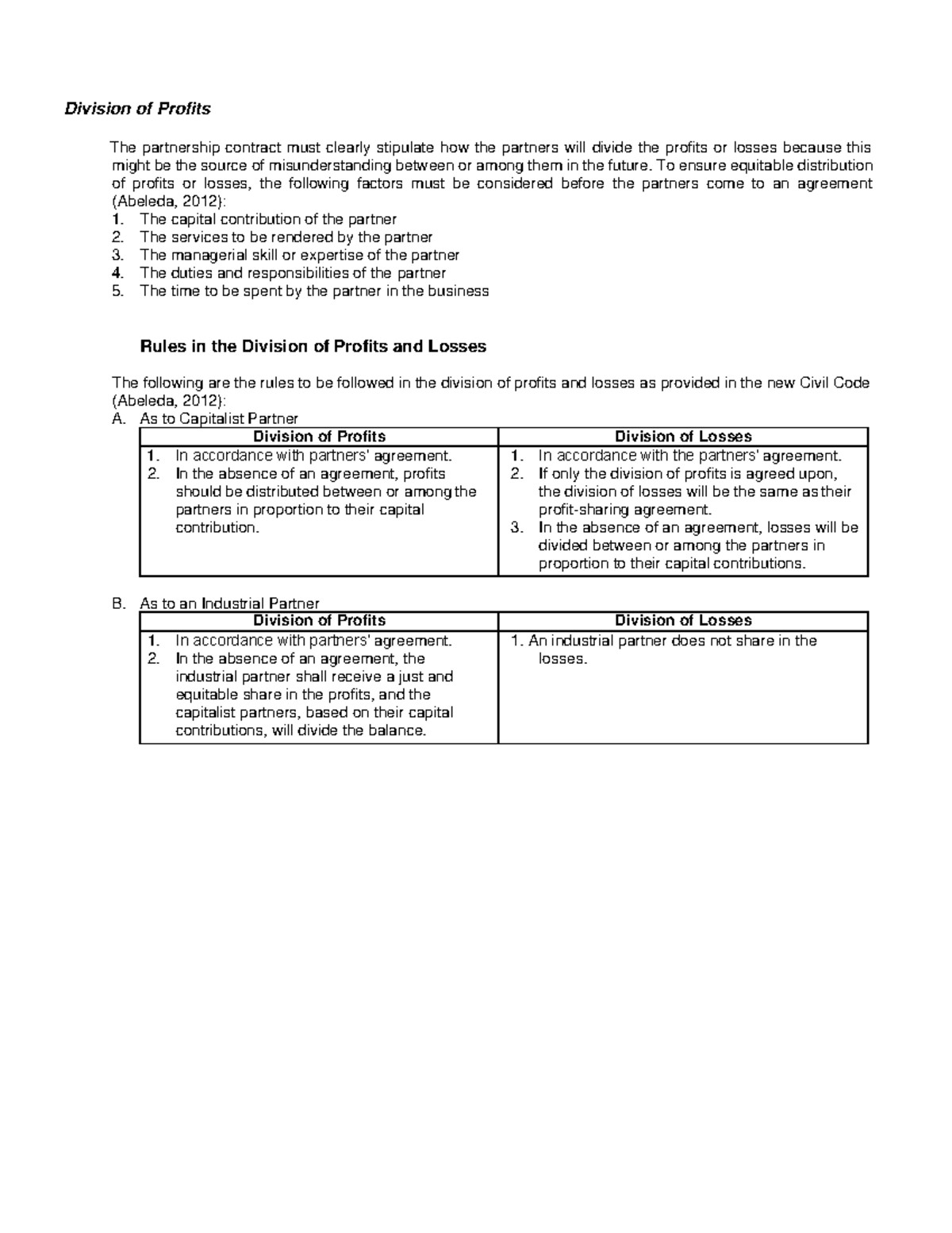 Division of Profits - Accounting - Studocu