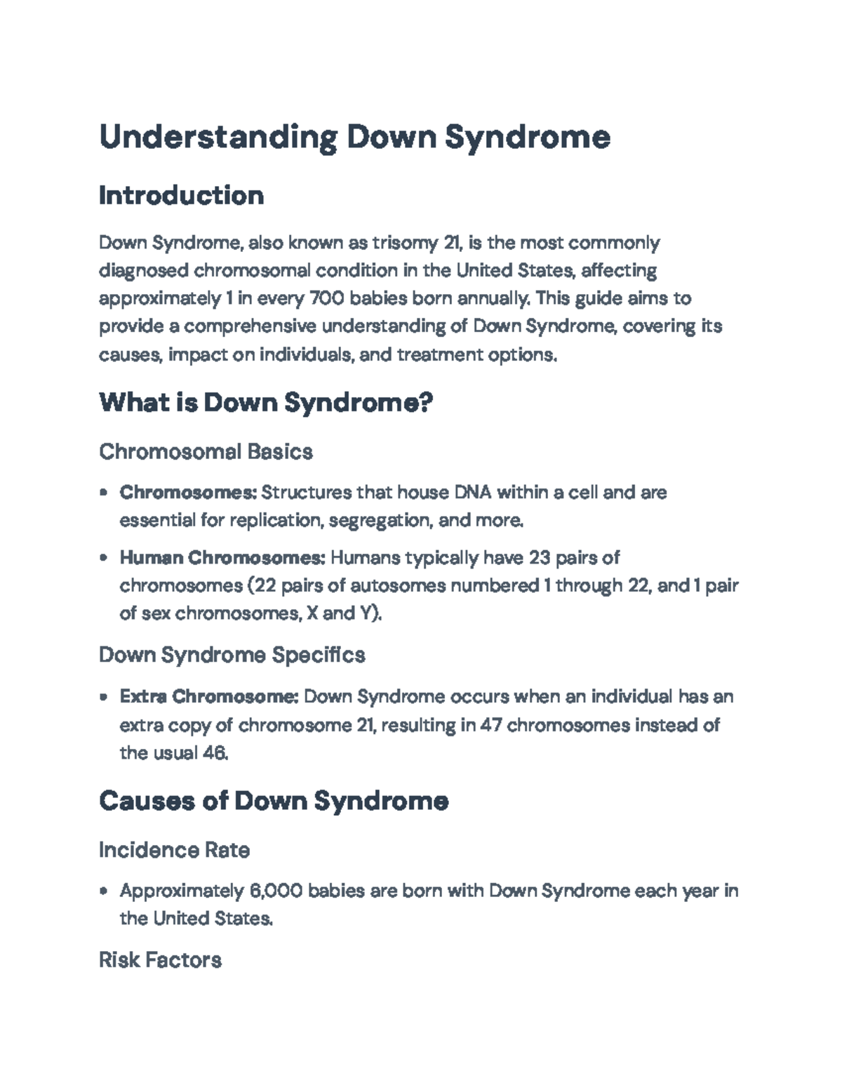 Understanding Down Syndrome: Causes, Characteristics, and Care ...