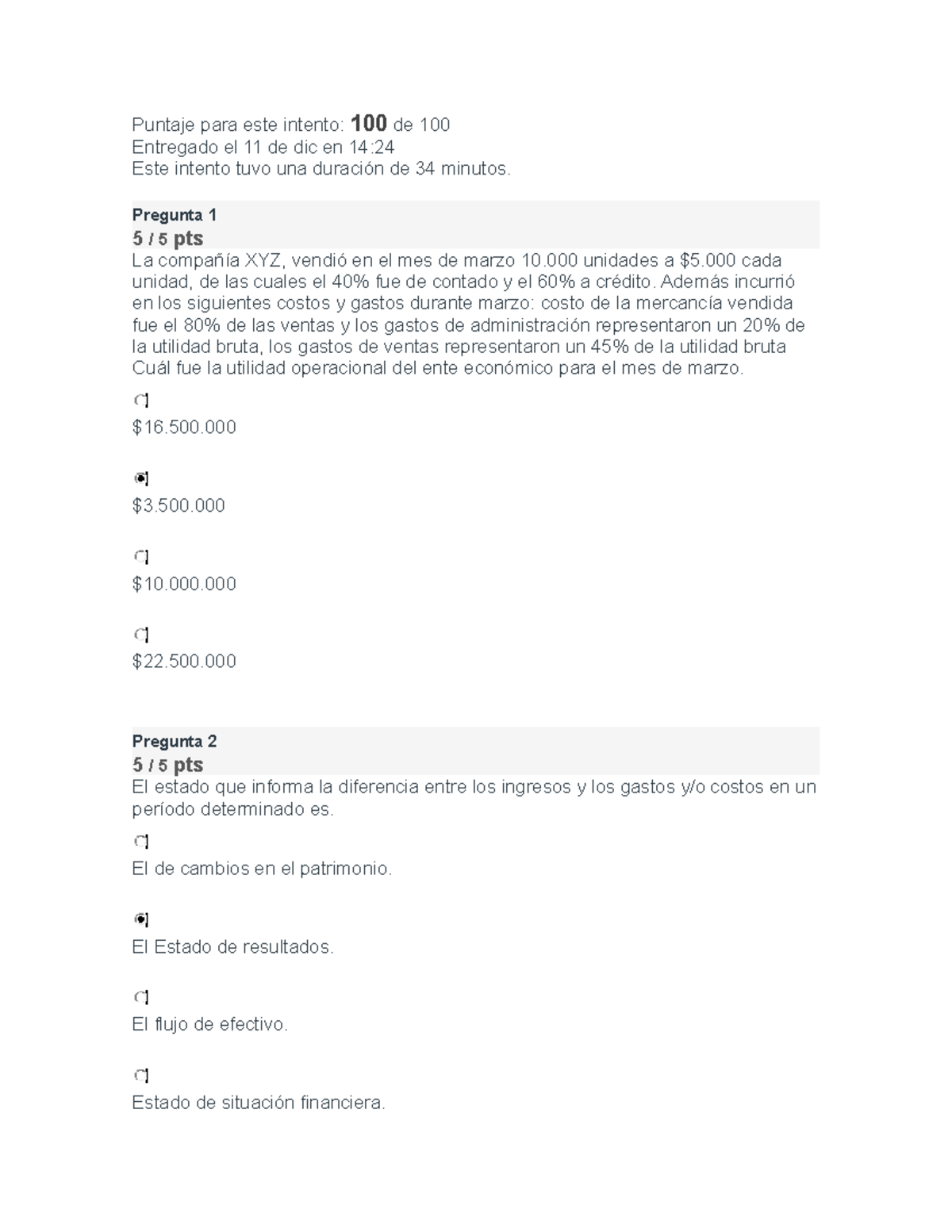 Examen Final Contabilidad 101: Preguntas y Respuestas Clave - Studocu