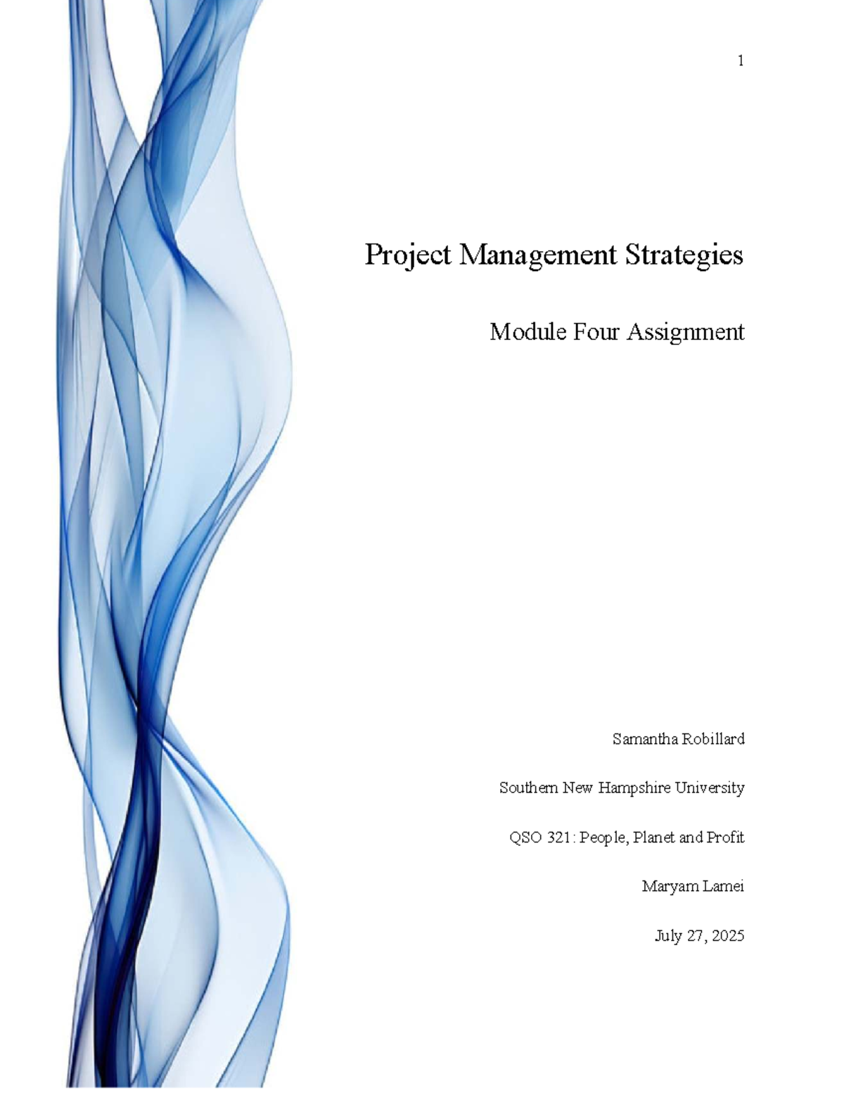 QSO 321 Module 4 Assignment: Project Management Strategies in Tea ...