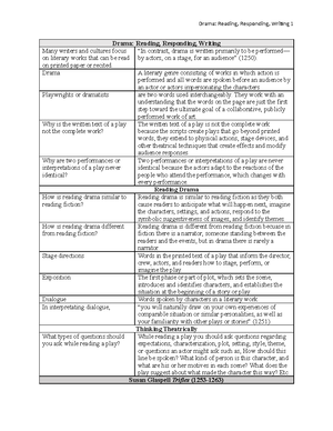 Elements of Drama 1: Analyzing Character, Conflict, and Structure - Studocu