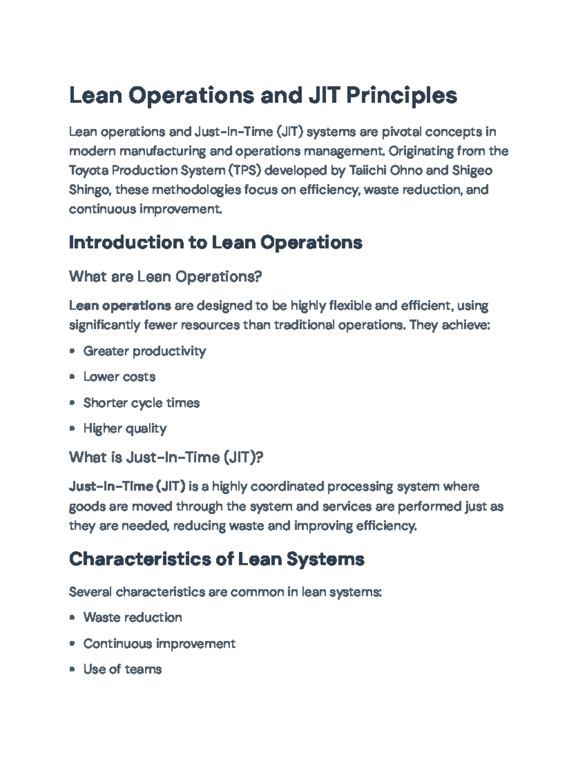 Lean Operations & JIT Principles: Efficiency and Waste Reduction - Lean ...