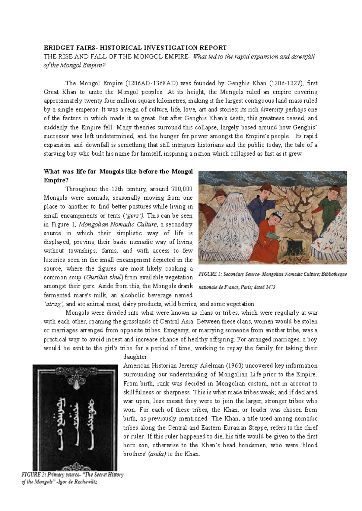 Bridget Fairs - The Mongol Empire: Rise, Fall & Legacy Analysis - Studocu