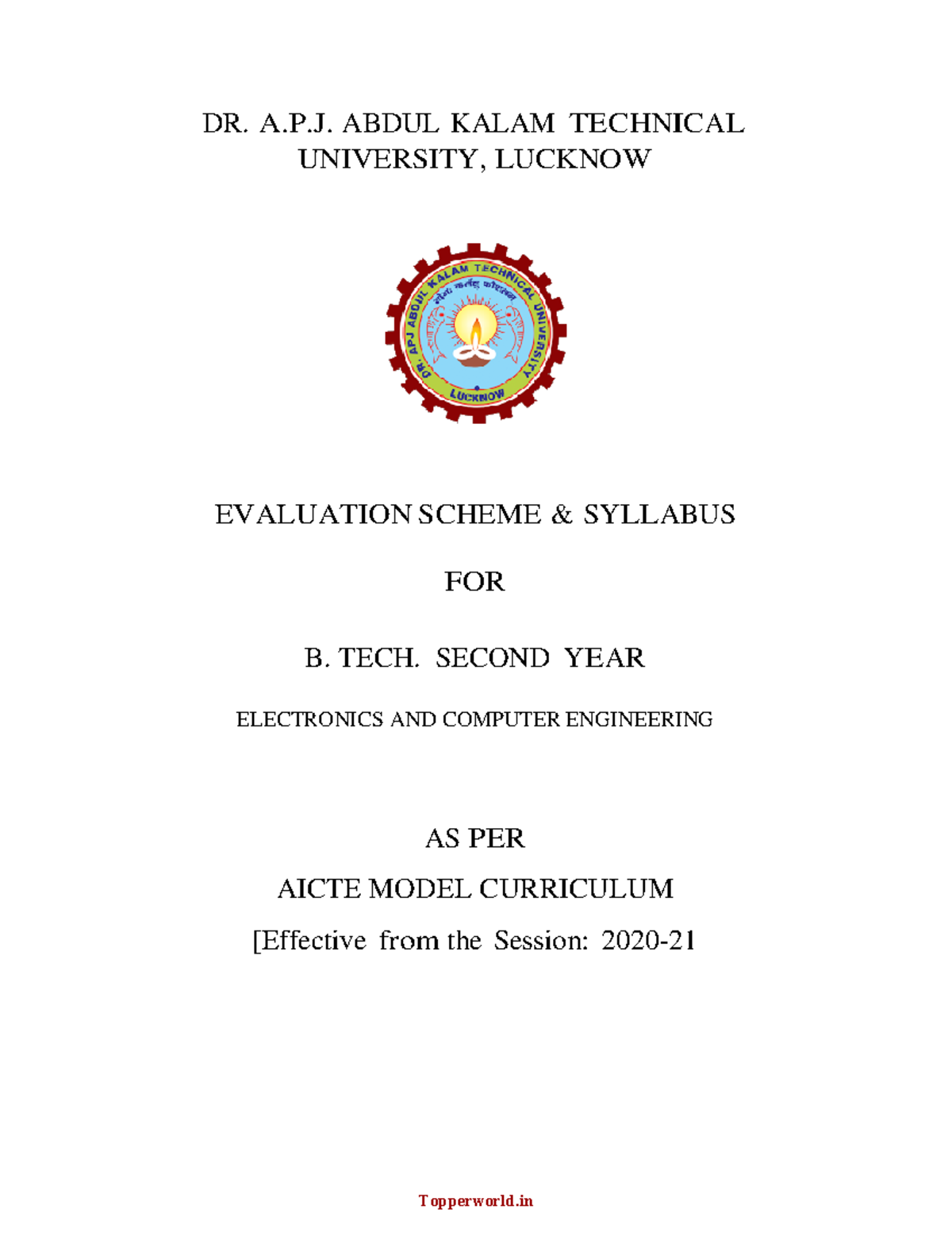 AKTU ECE 2nd Year Syllabus: B.Tech Electronics & Computer Engineering - Studocu