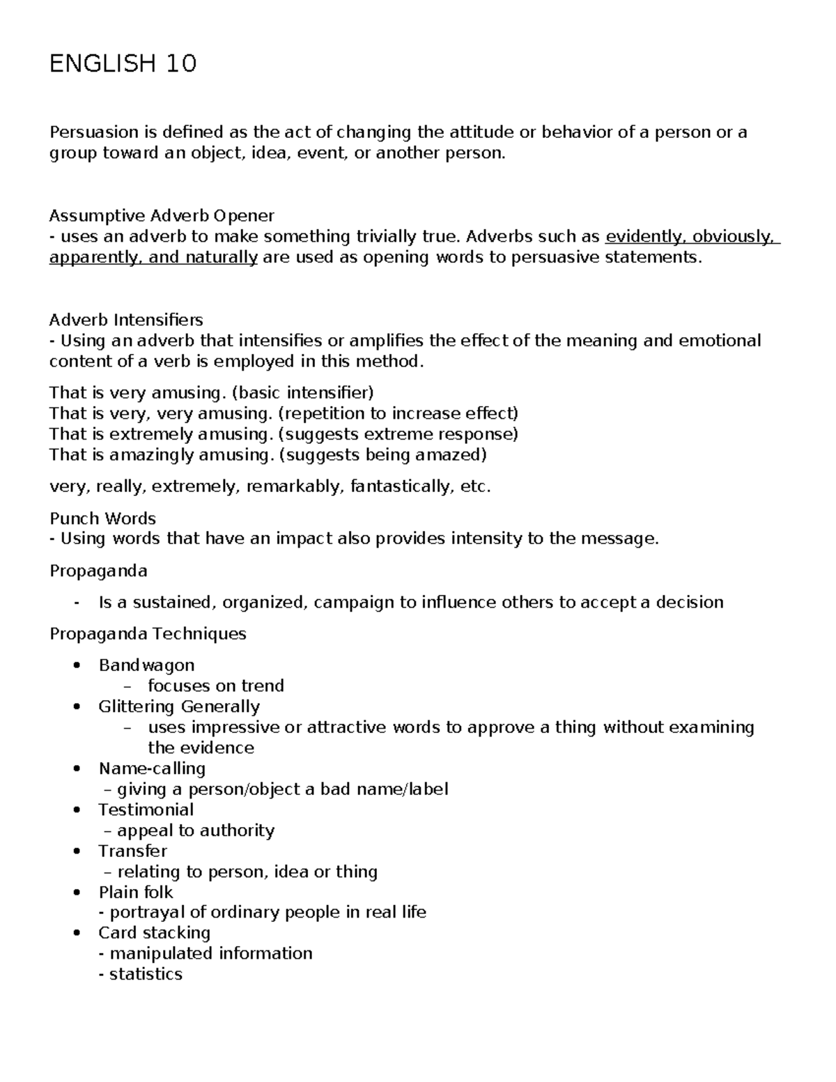 English 10 Q2 (unf) - Persuasive Techniques and Argument Essay Guide ...