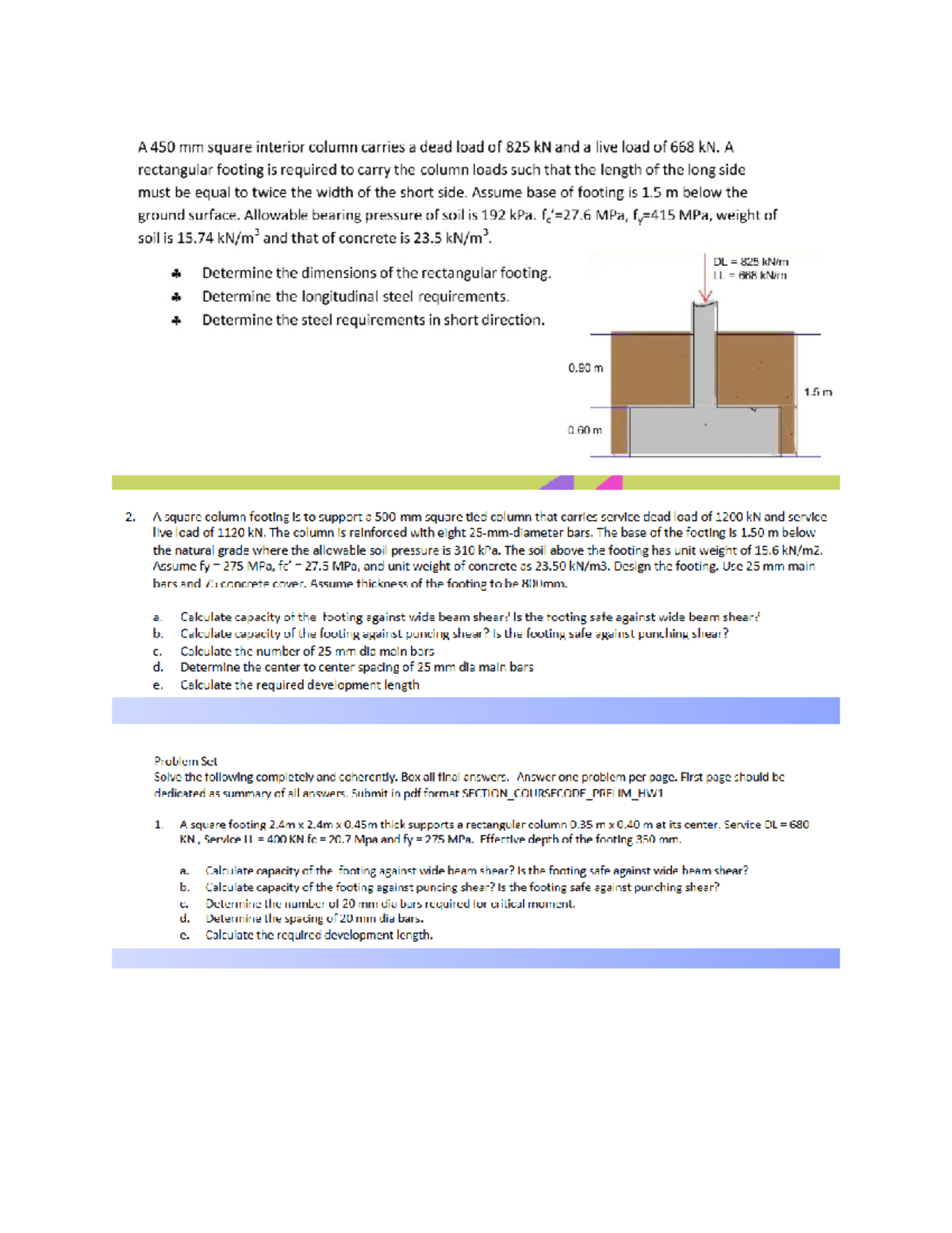 Final Exam - Design of Spread Footings for Columns (ENG123) - Studocu
