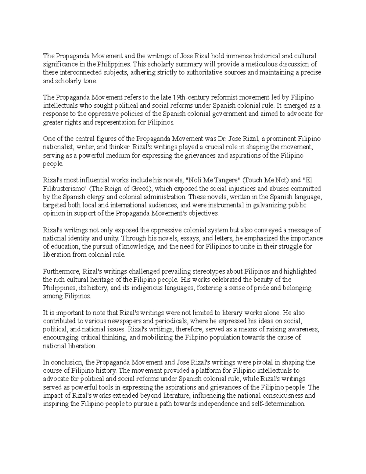 Phi 101 The Propaganda Movement And Jose Rizals Impact On Filipino 0168