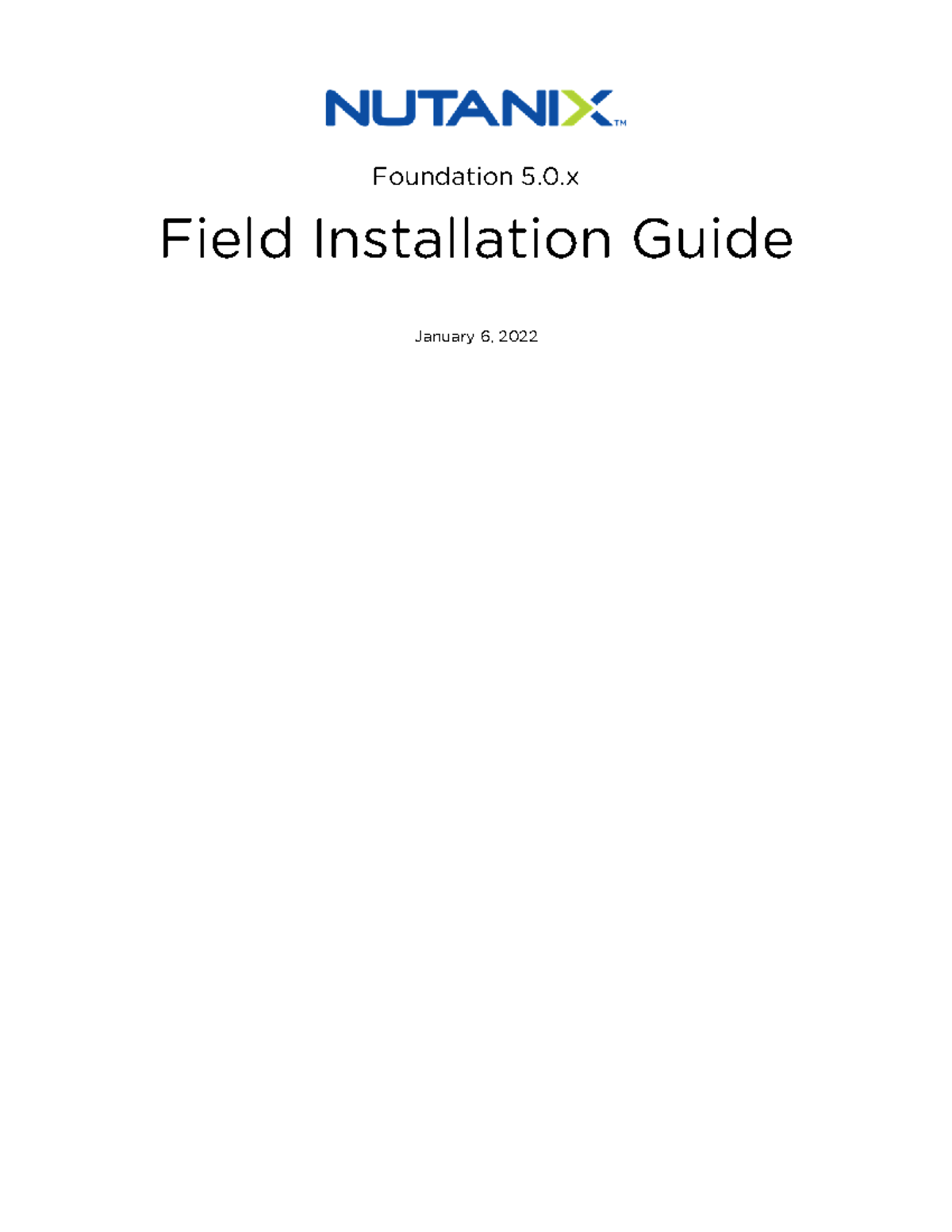 Nutanix Foundation Field Installation Guide v5.0.x - Studocu