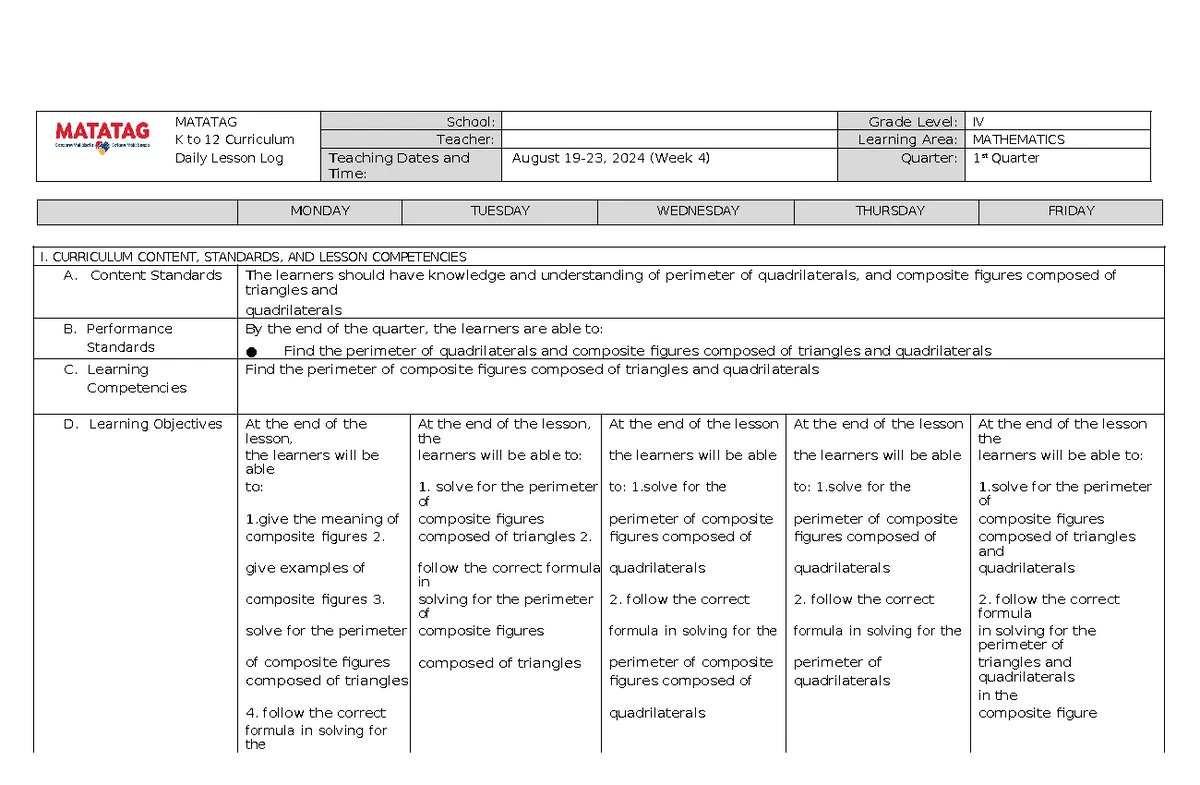 Learning Activity Sheet: Mathematics 8 Q1 - Lesson 3 (Week 3) - Studocu