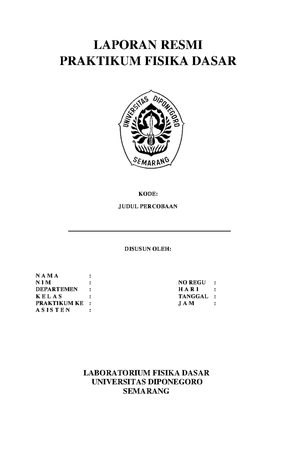 Laporan Resmi Praktikum Fisika Dasar F4 (Baru 2024) - Studocu