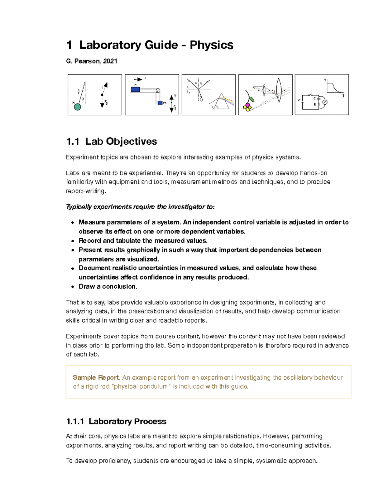 Physics Lab Guide: Objectives, Process, and Reporting (2021) - Studocu