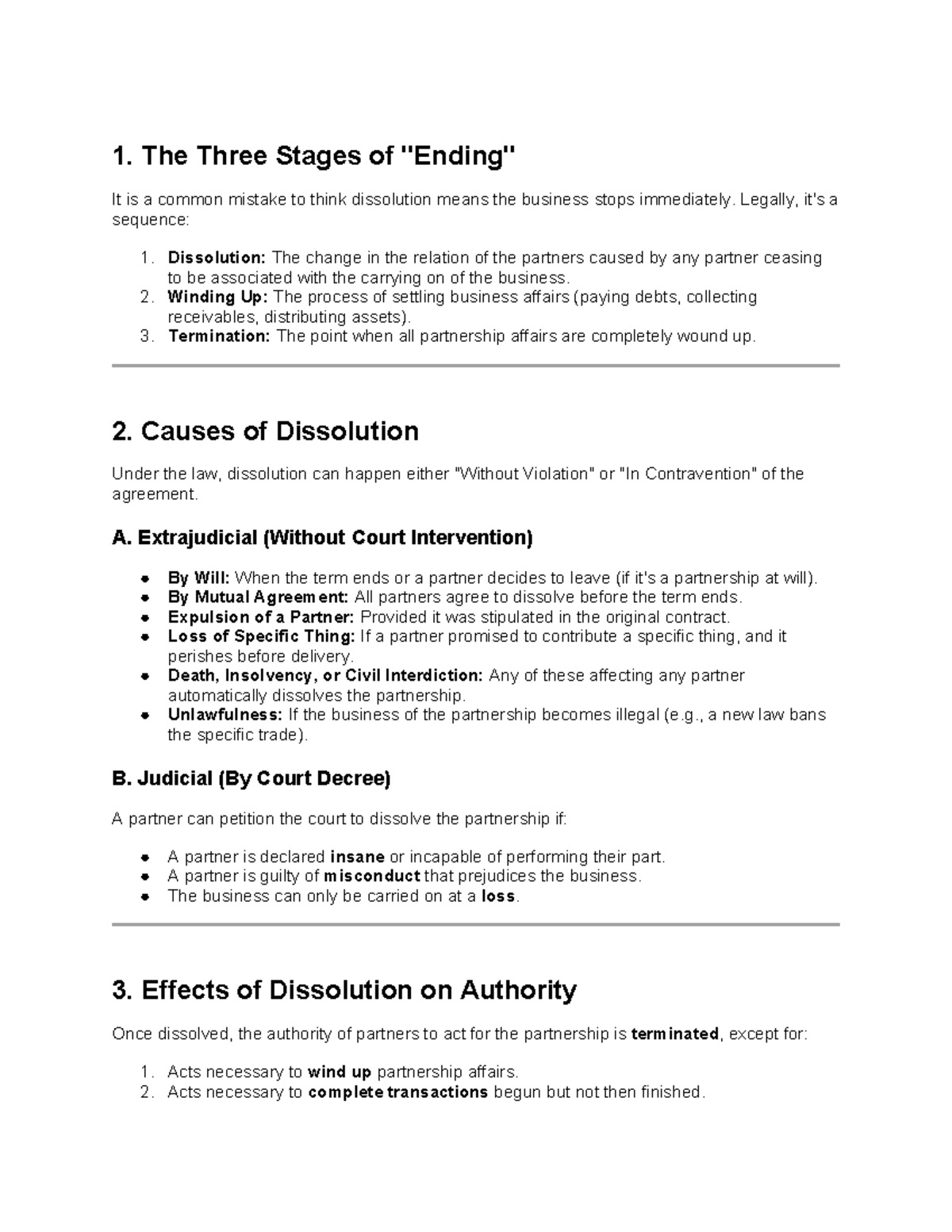 RFBT 2 Midterms - Dissolution and Winding Up of Partnerships - Studocu