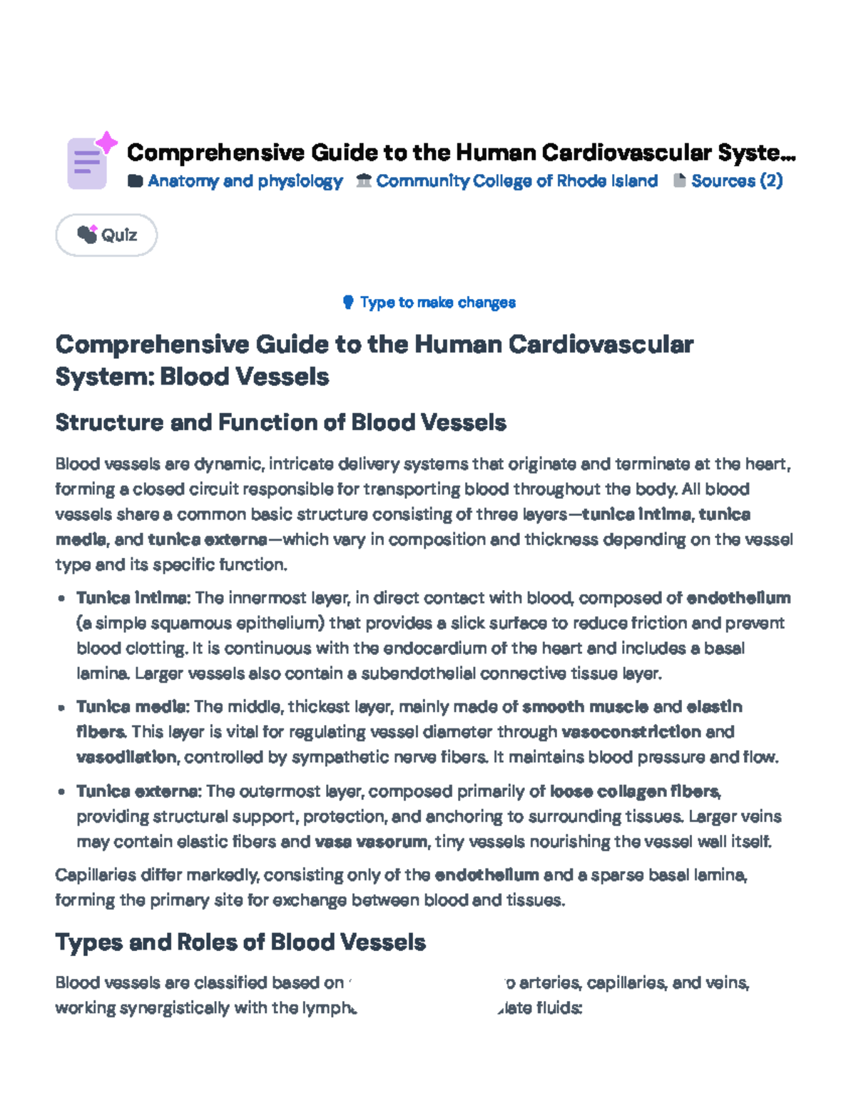 Ch. 19 Quiz: Comprehensive Overview of Human Cardiovascular Anatomy ...