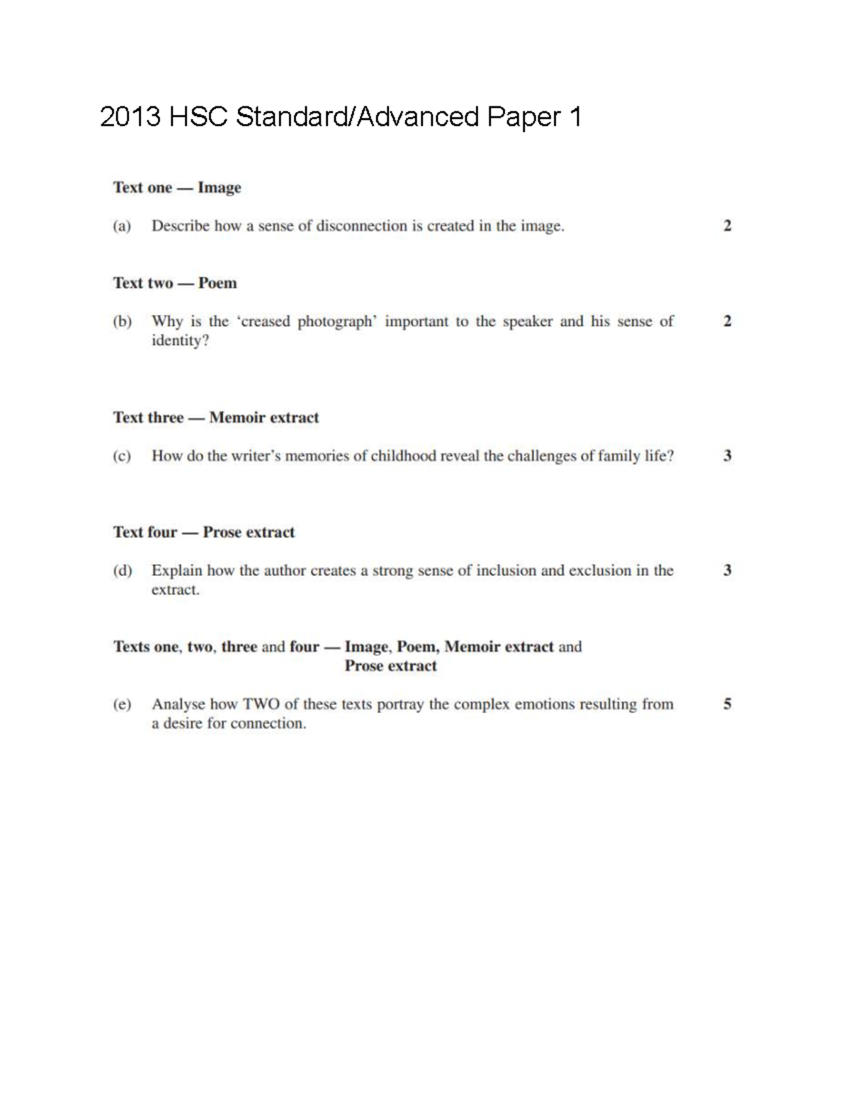 2013 SA English - Short Answer Responses Analysis and Insights - Studocu