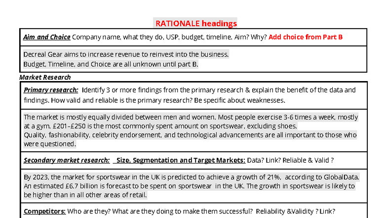 Marketing Campaign Analysis for Decreal Gear (2023) - Studocu