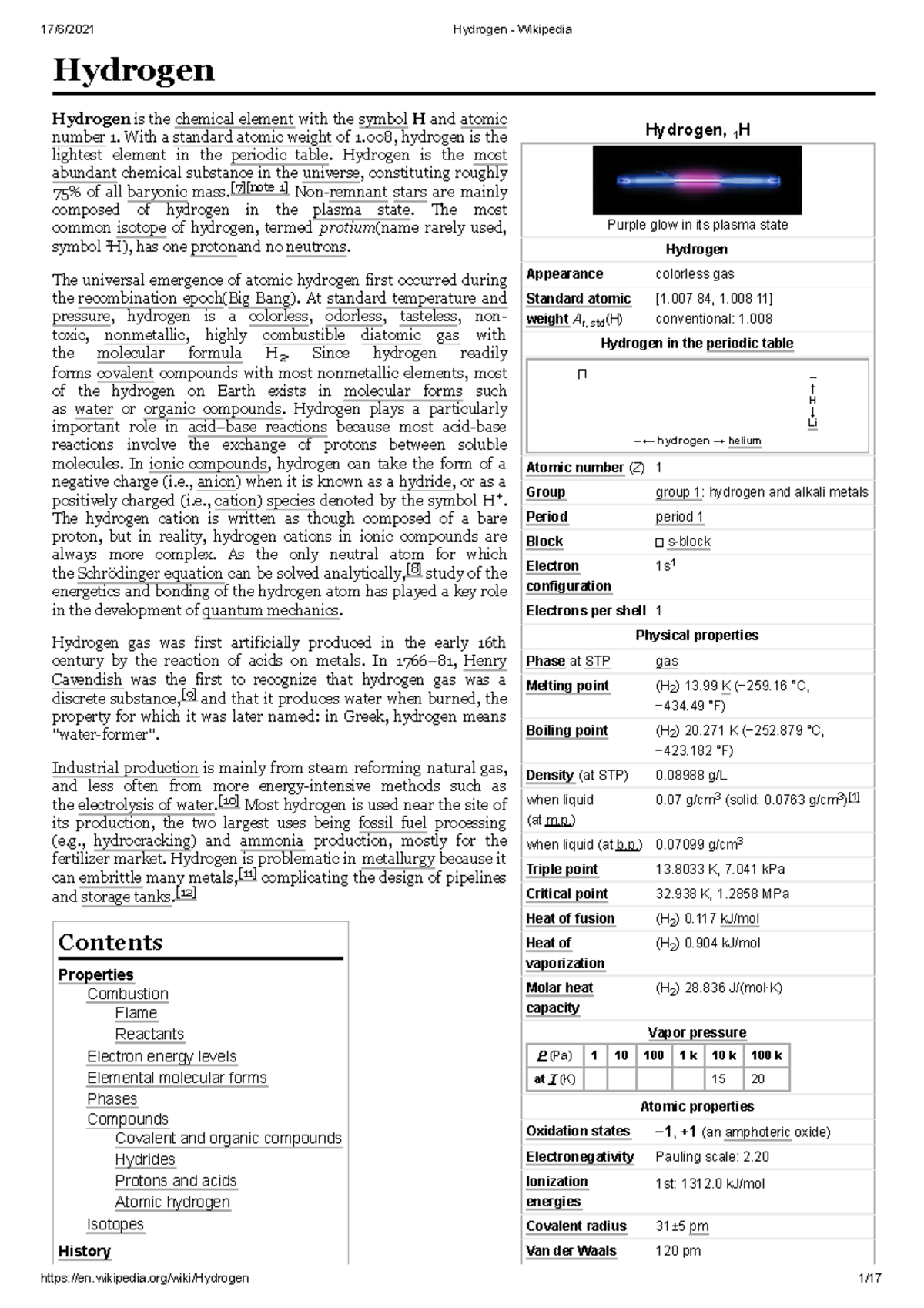 Hydrogen Properties and Applications: Insights for CHEM101 Studies ...