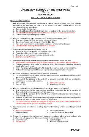 AT 10 Audit Report - CPA REVIEW SCHOOL OF THE PHILIPPINES M a n i l a ...