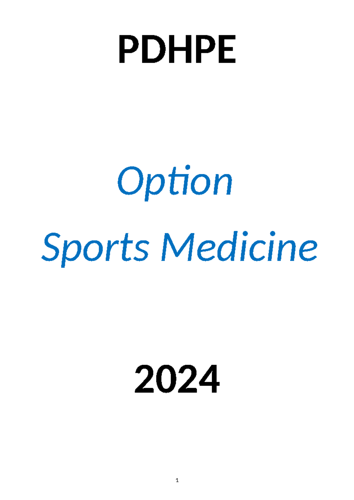 PDHPE Final Revision Booklet: Sports Medicine 2024 - Studocu