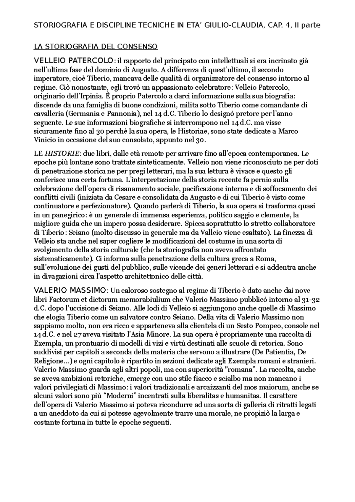 Cap. 4 Lett. Latina: Storiografia e Discipline Tecniche, II Parte - Studocu