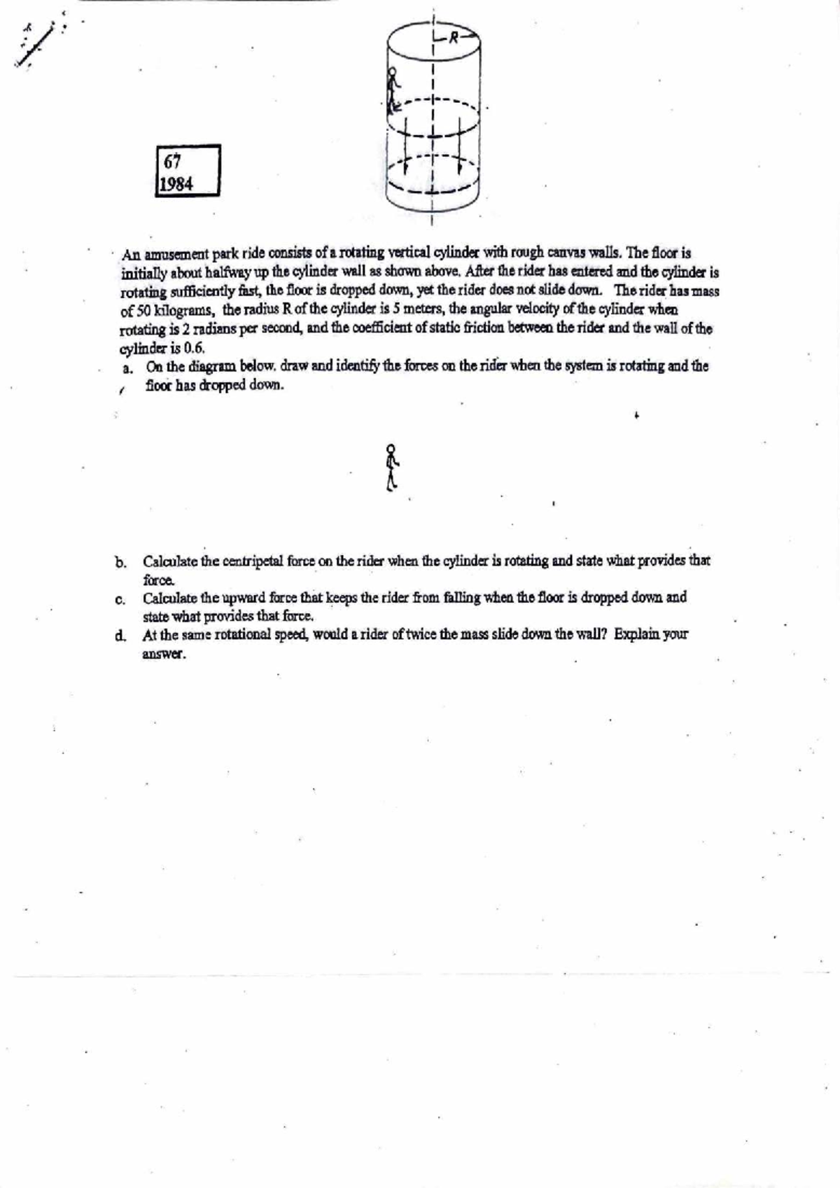AP Physics FRQ Packet 3 - Amusement Park Ride Dynamics - Studocu