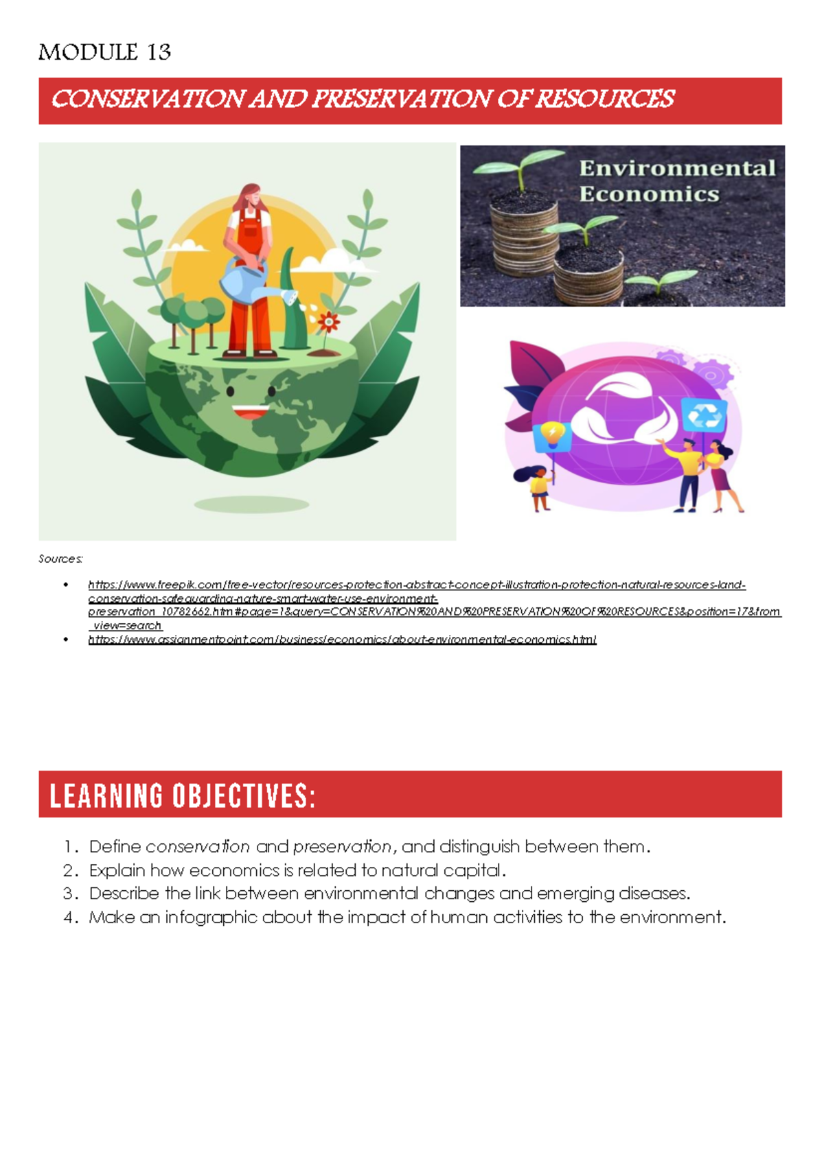 Module 13: Conservation & Preservation of Resources (GE12) - Studocu