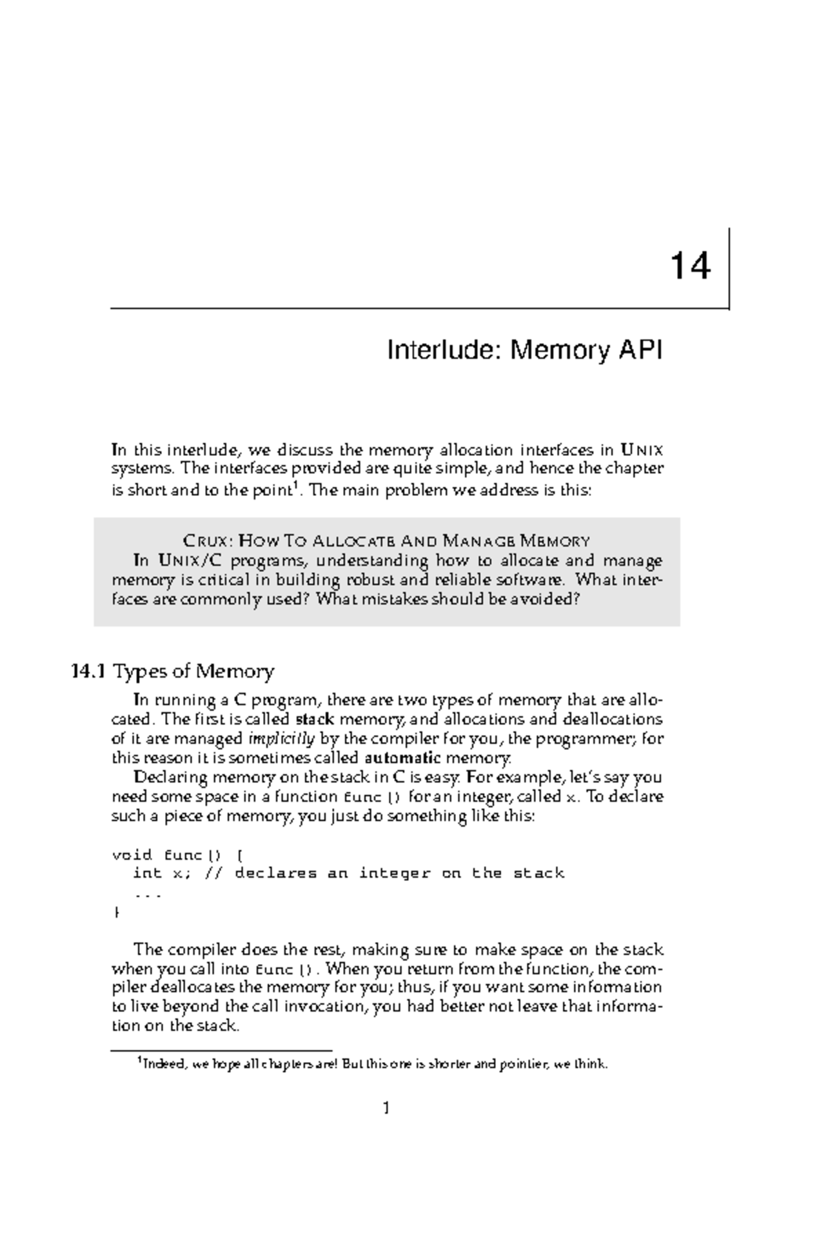 14 Interlude: Memory API in C Programming and Management Techniques ...
