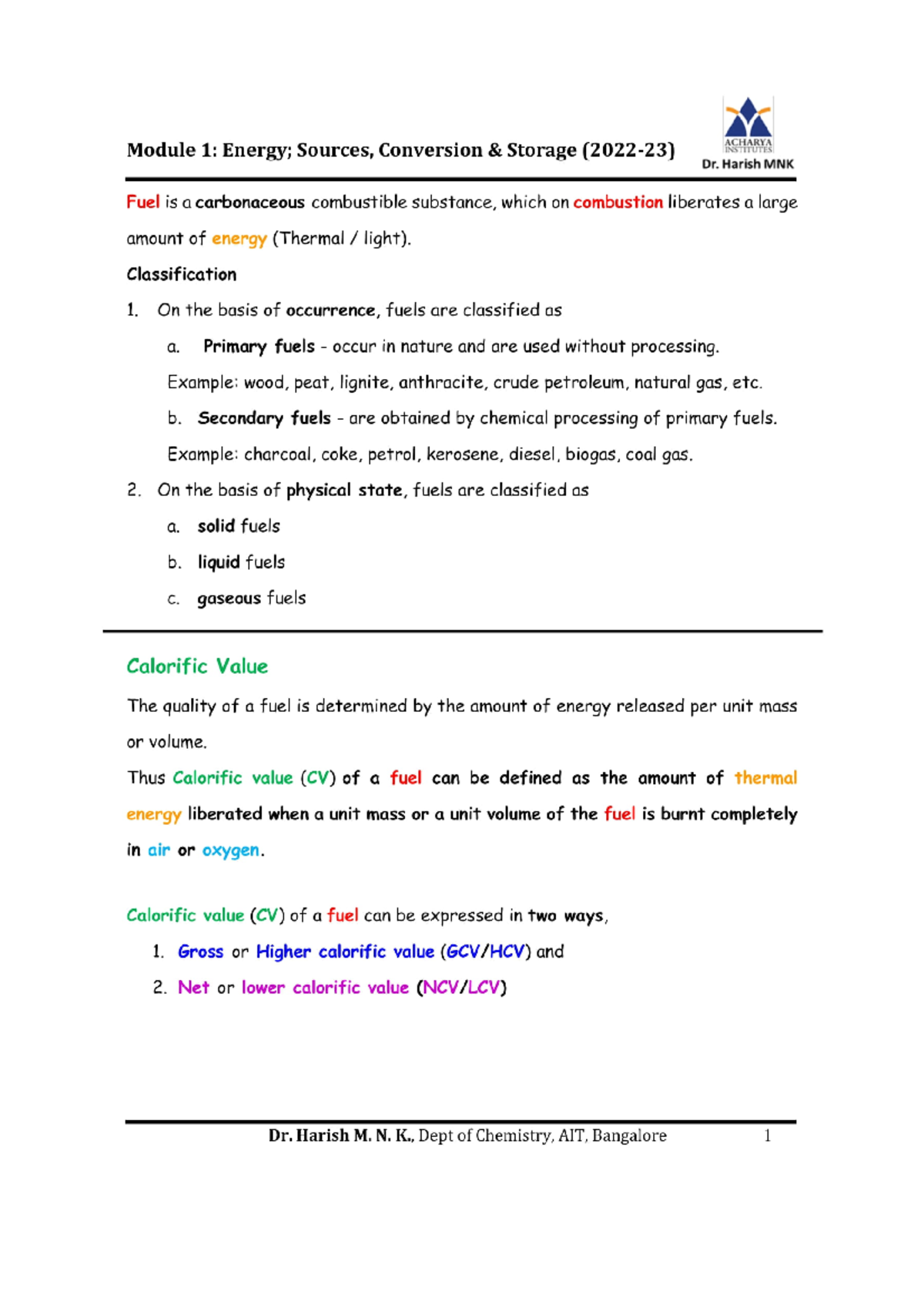 Module-1 Energy-Systems Lecture-notes - Computer Engineering - Studocu