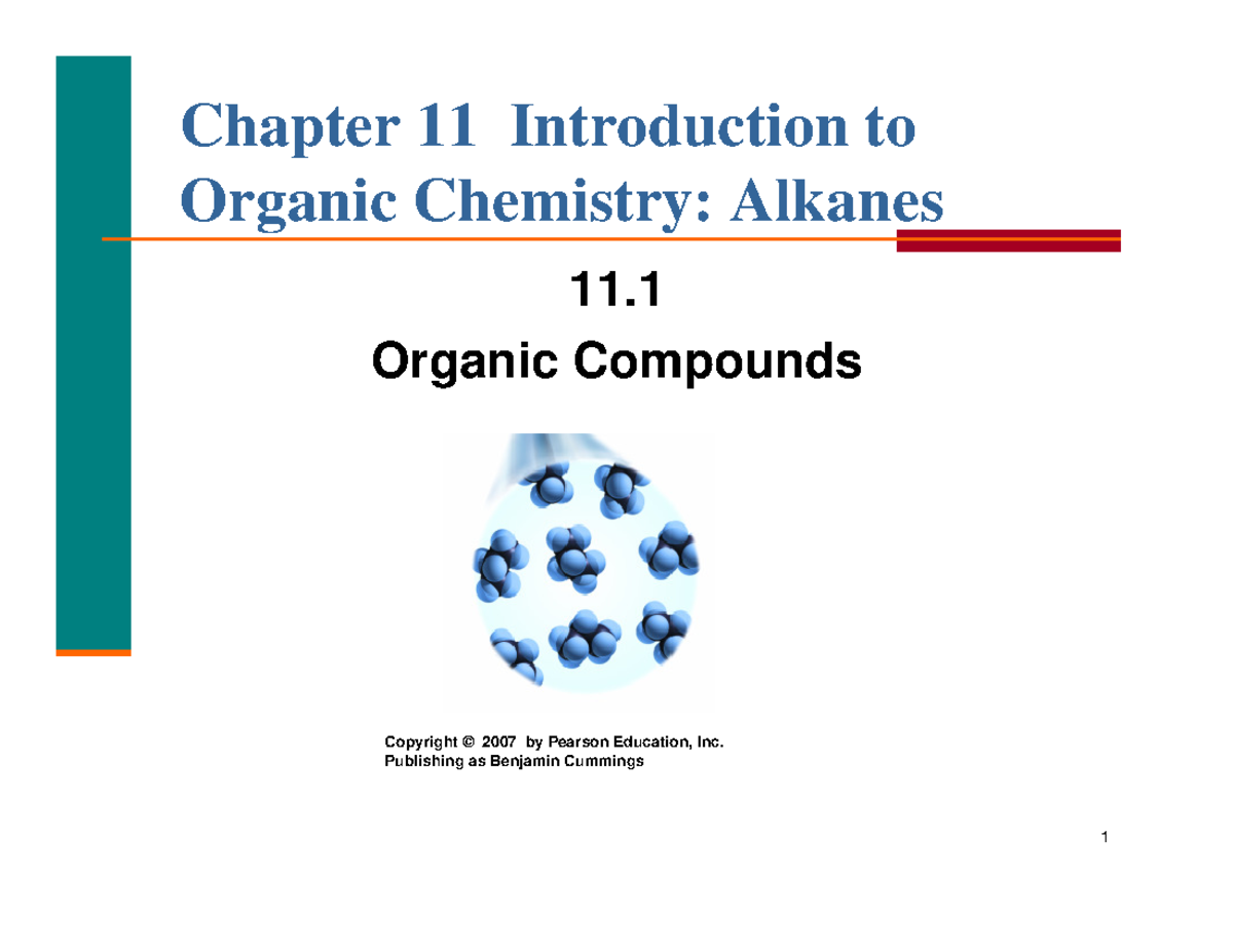 Chapter 11: Introduction to Organic Chemistry - Alkanes (Alcanos I ...