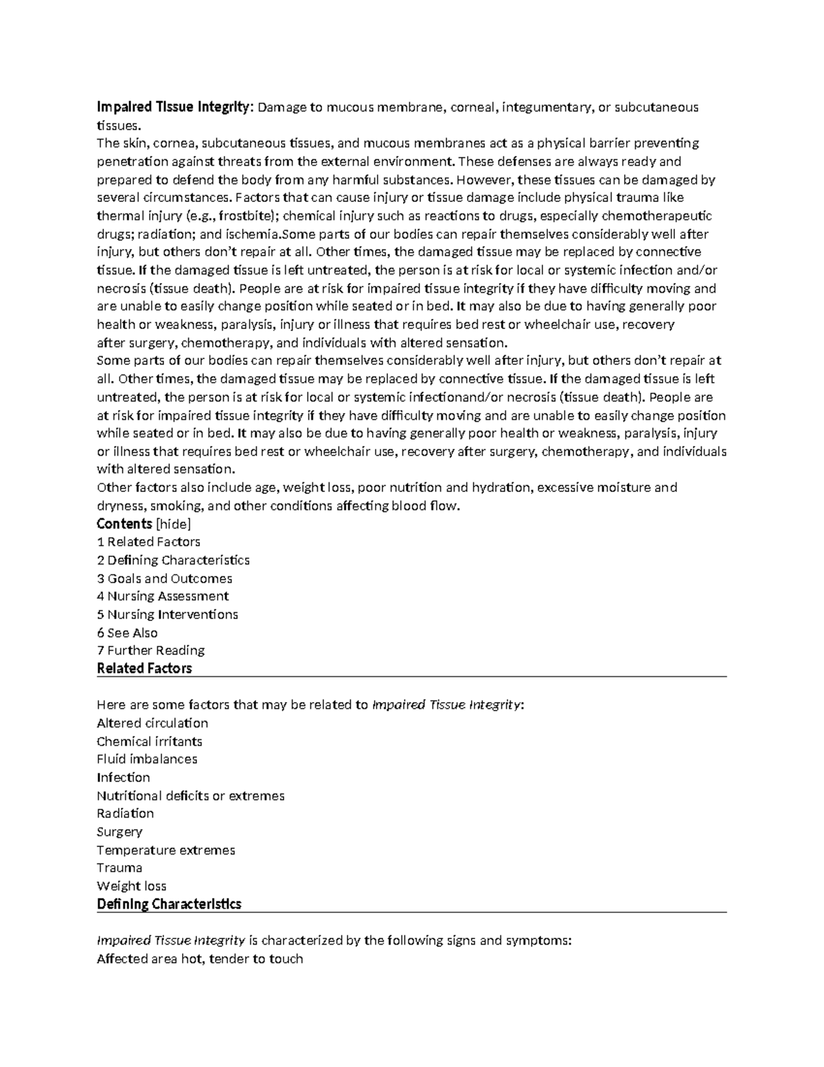 Wound care - Impaired Tissue Integrity: Damage to mucous membrane ...