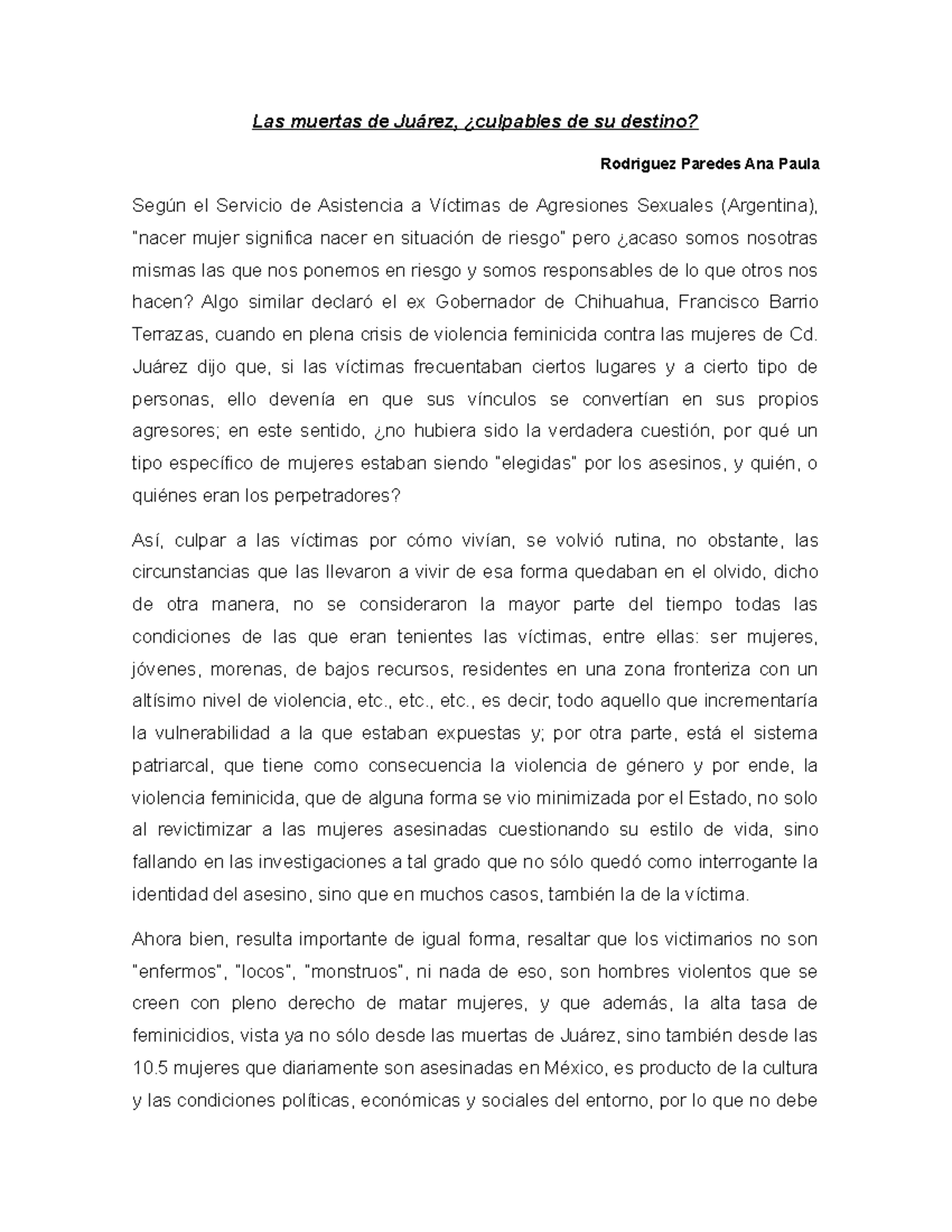 Las muertas de Juárez, el feminicidio en México - Las muertas de Juárez ...