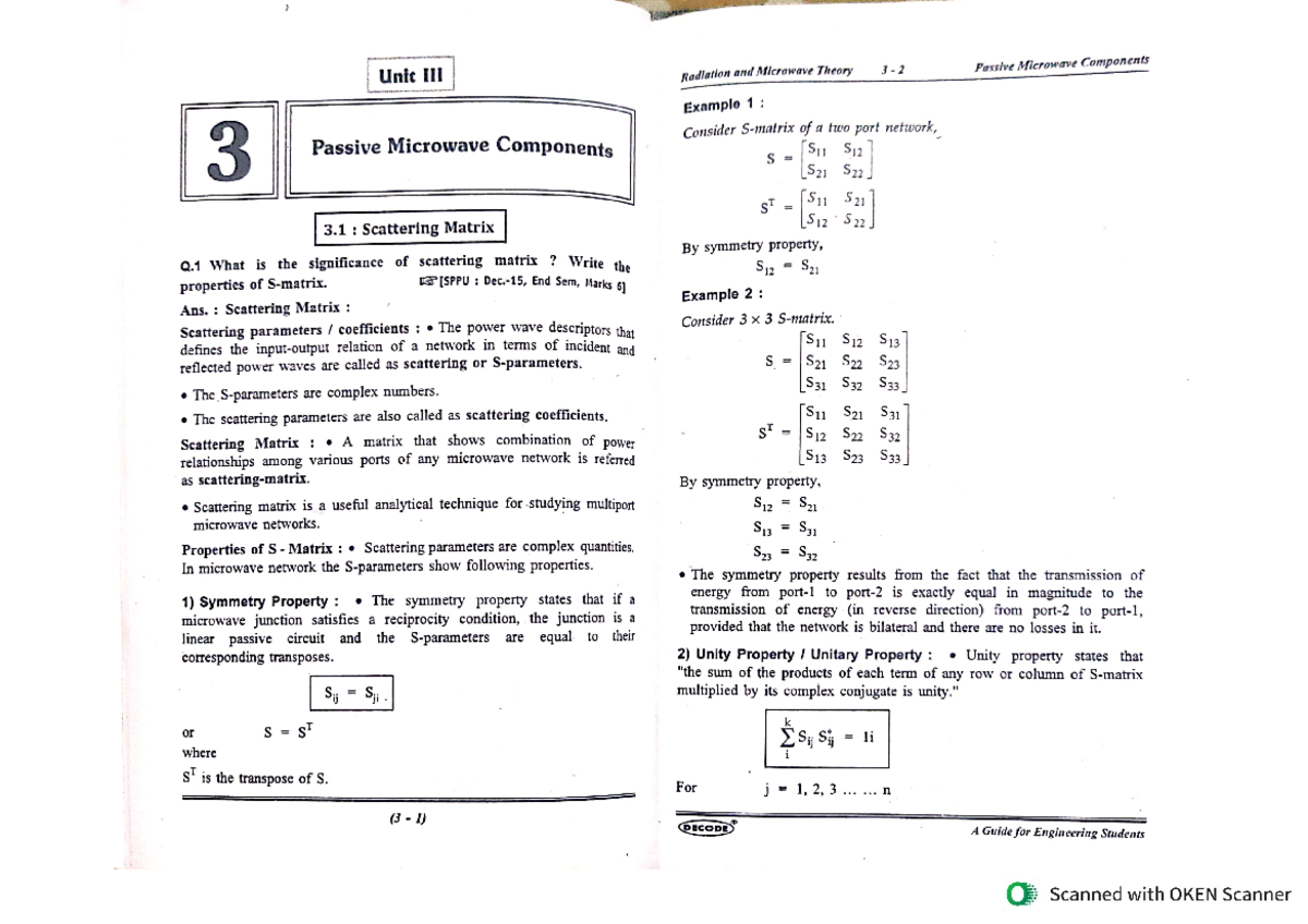 RMT Decode - Unit Radiation and Microwave Theory Passive Microwave ...