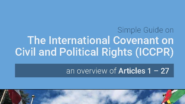 ICCPR Overview: A Simple Guide to Articles 1-27 - Studocu