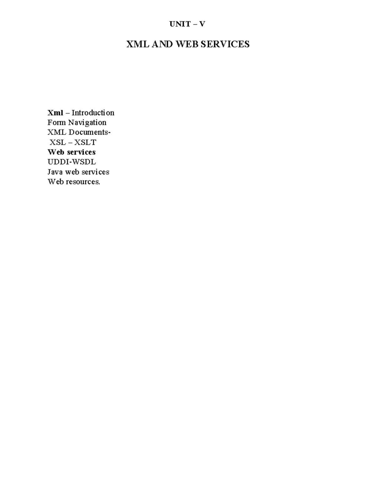WP UNIT V - XML and Web Services Overview and Applications - Studocu