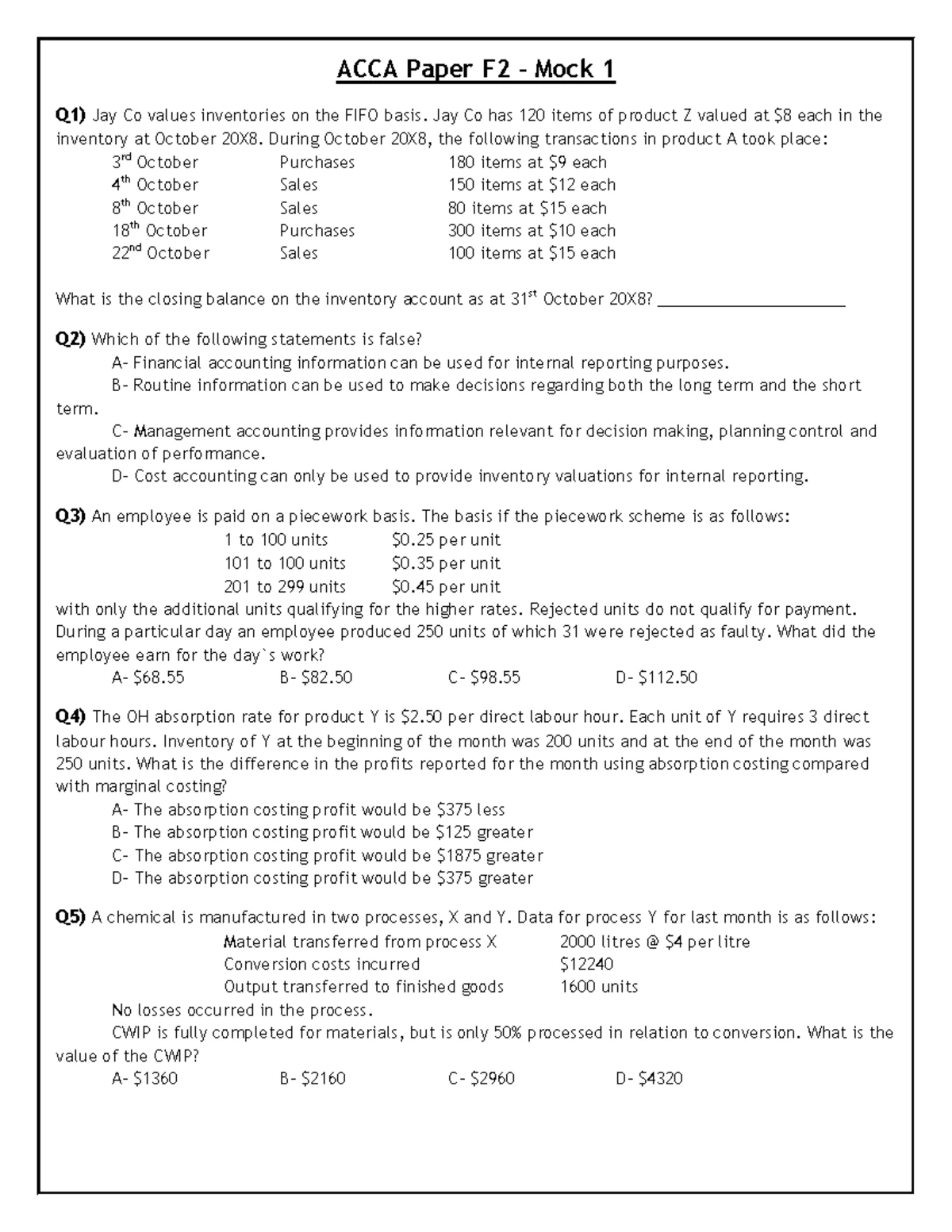 MA and FMA Full Specimen Exam Practice Answers for Questions 1-3 - Studocu