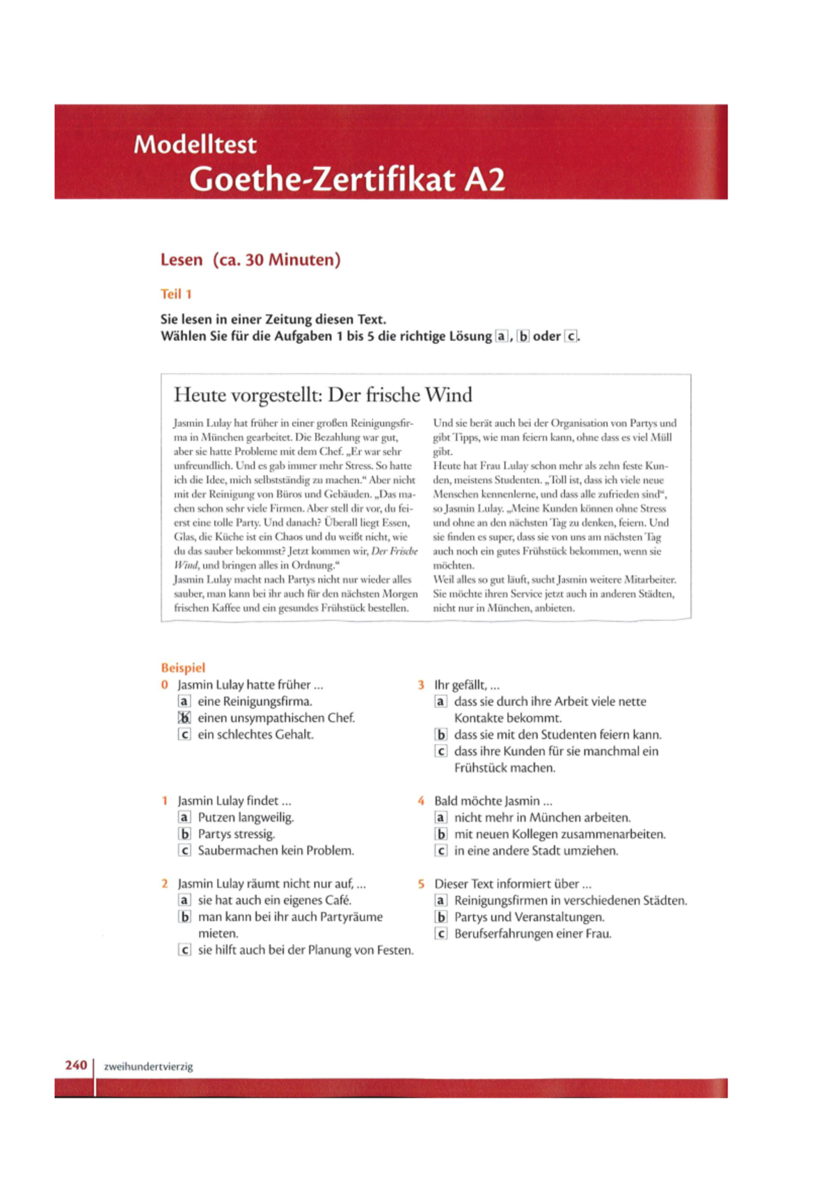 Modelltest A2 - Prüfungsvorbereitung für Deutsch lesen, hören und ...