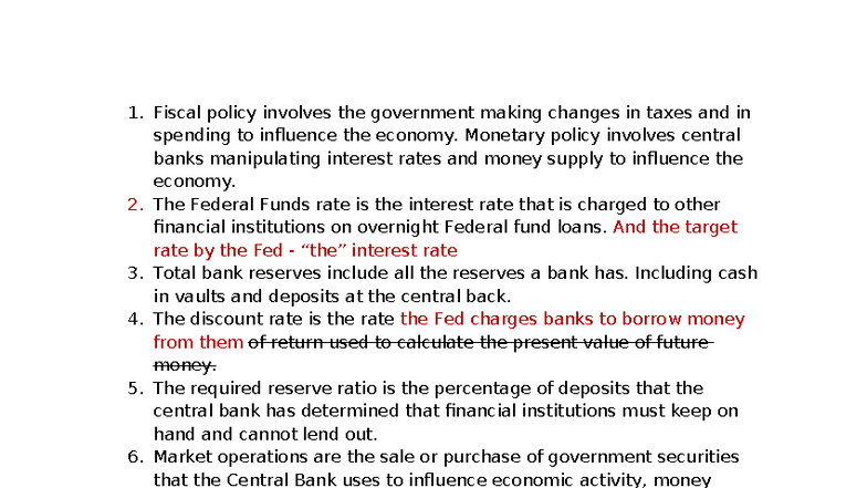 Comp 4 Study Guide: Fiscal & Monetary Policy Insights - Studocu