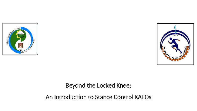 Stance Control KAFOs: Advancements in Gait Management - Studocu
