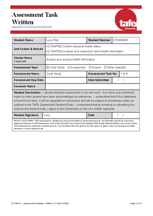 Explanation of task words - Assessment Task Written ...