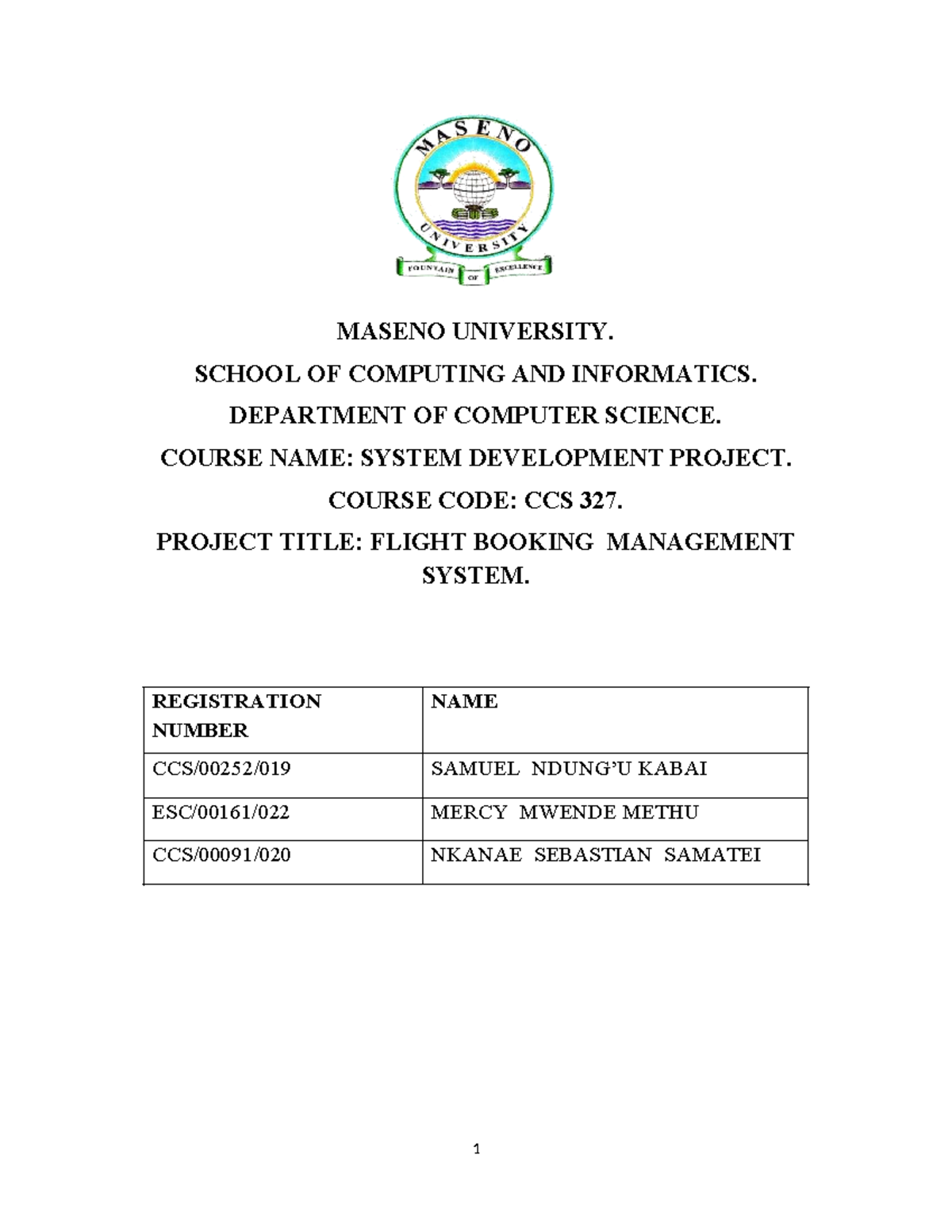 CCS 327: Flight booking management system project report - Studocu